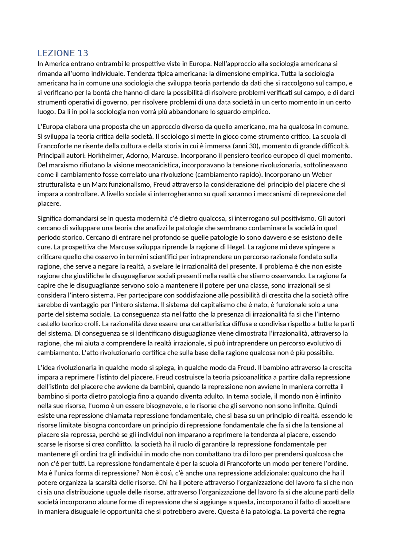 Appunti Sociologia Scuola Di Francoforte Docsity
