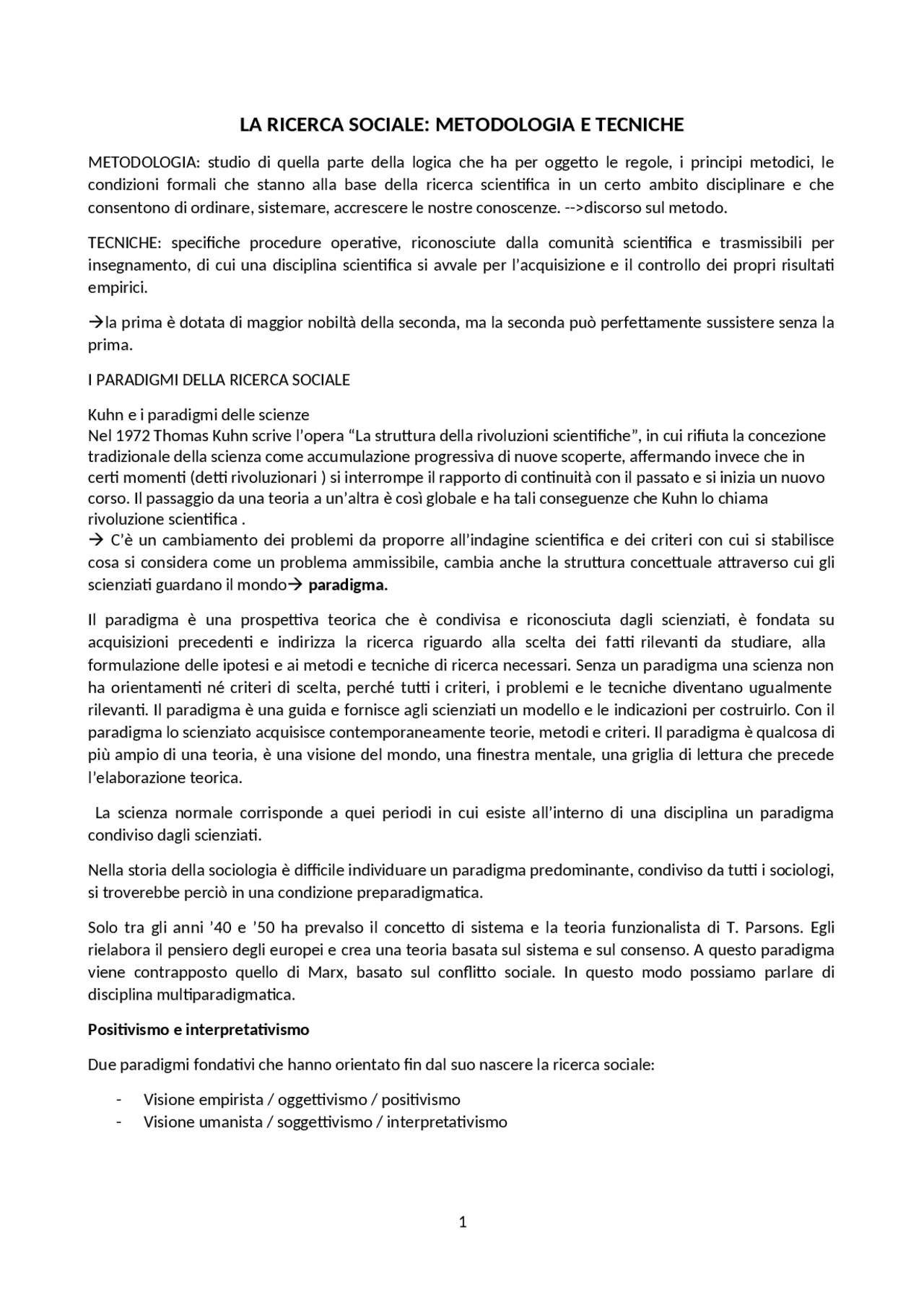 La Ricerca Sociale Riassunto Intero Del Saggio In Questione Docsity