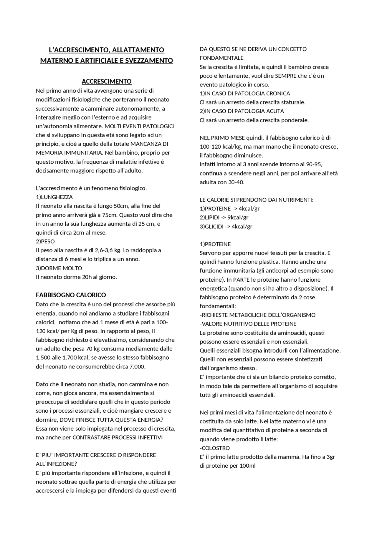Allattamento Infrmieristica Pediatria Docsity