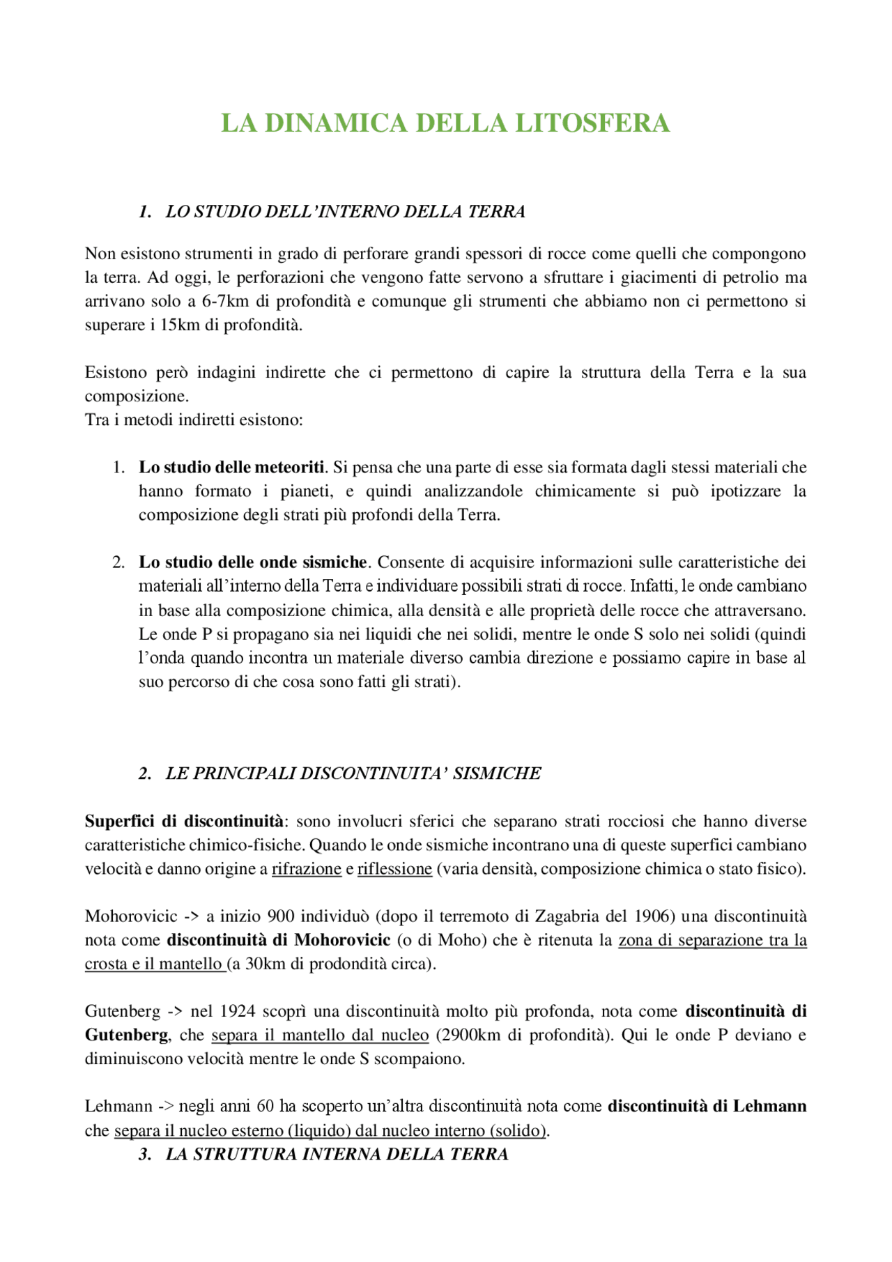 La Dinamica Della Litosfera Docsity