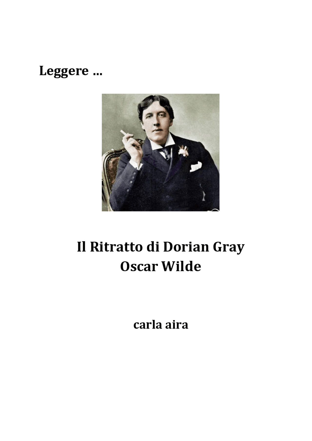 Il Ritratto Di Dorian Gray Docsity