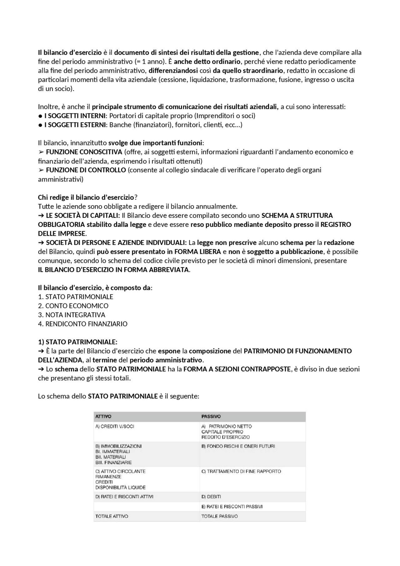 Il Bilancio Desercizio Docsity