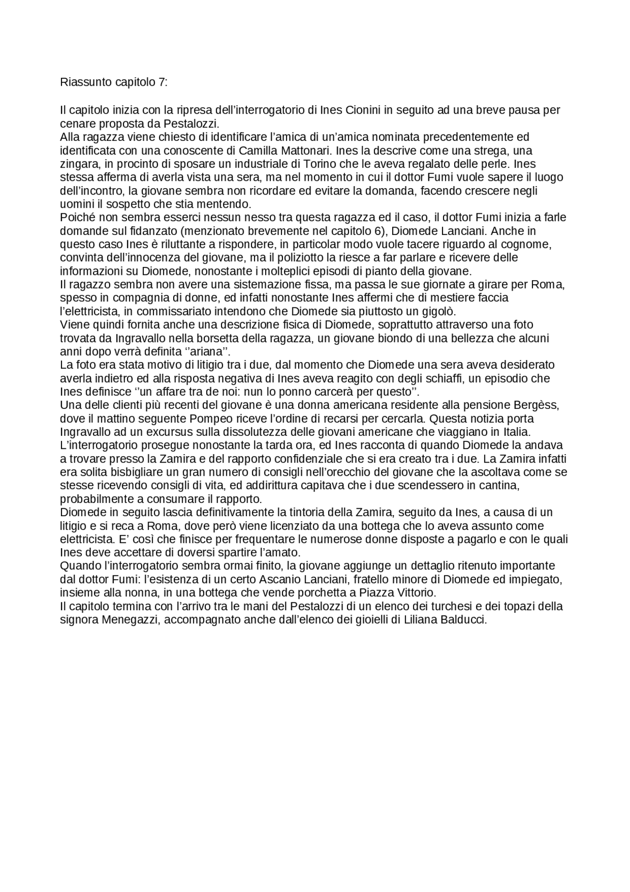 Il Pasticciaccio Gadda Riassunto Cap 7 Docsity