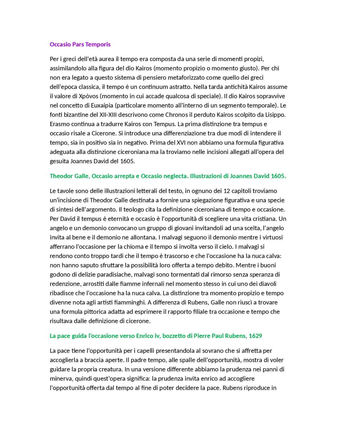 Occasio, Tempus e Virtus - Docsity