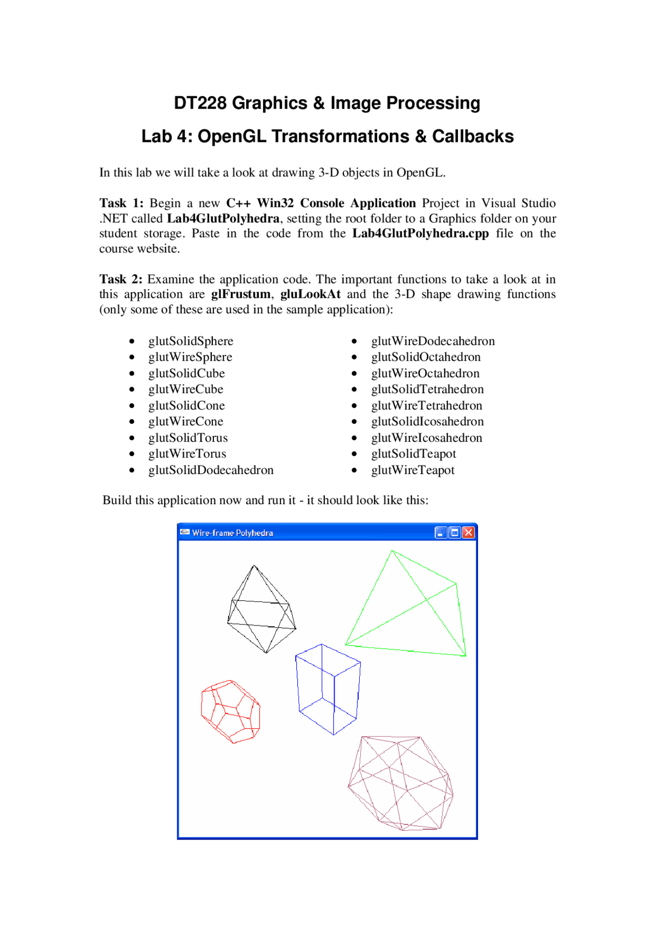 OpenGL common function in 2d and 3d - Docsity