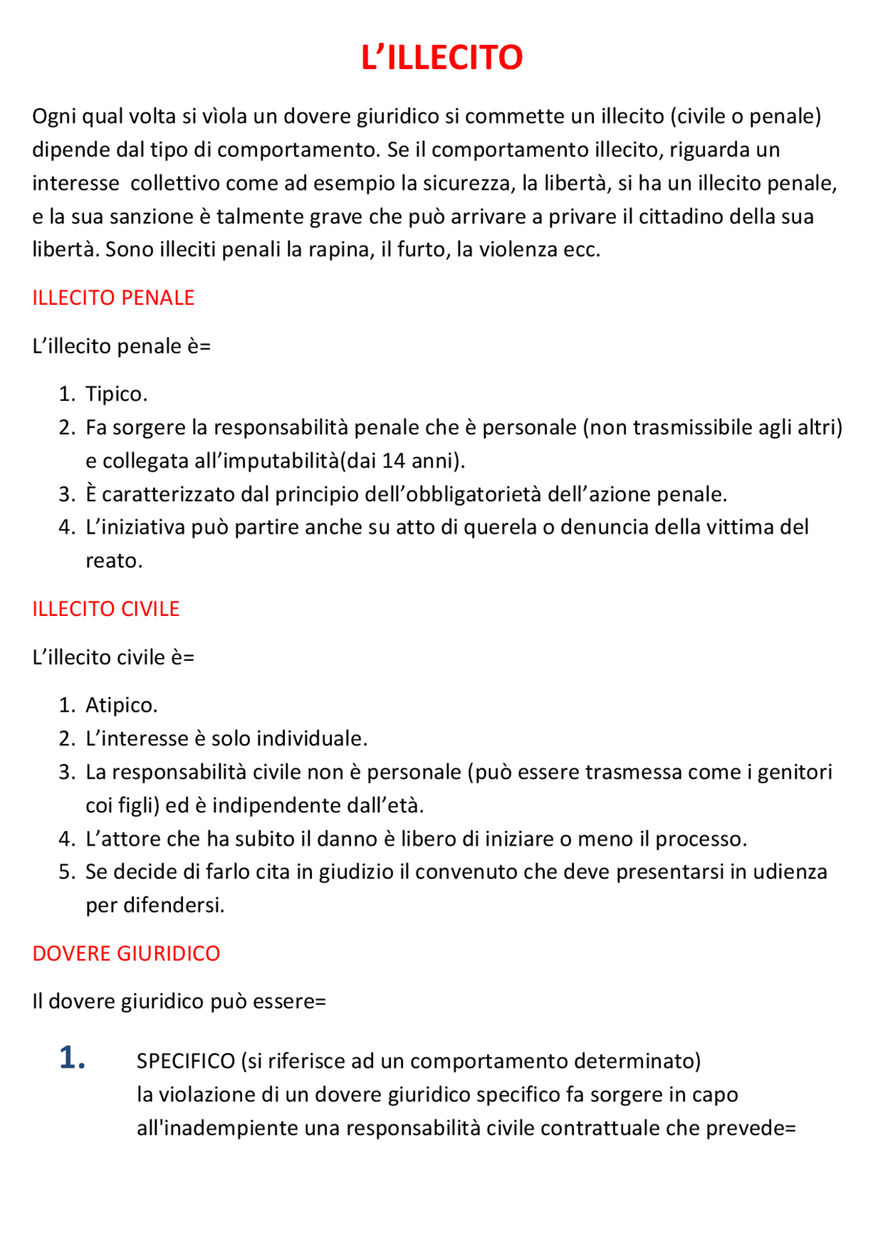 Illecito Diritto 3 Anno Superiore Docsity