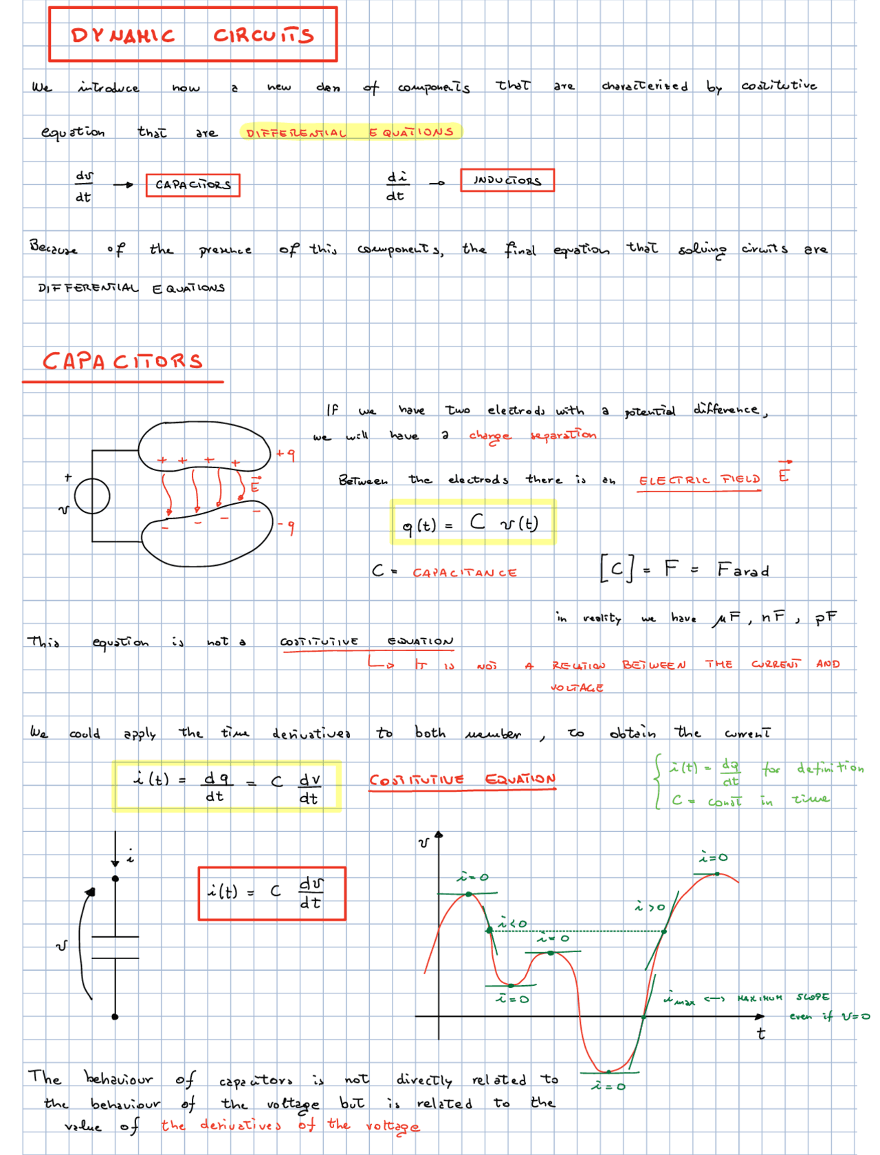Dynamic Circuits Capacitors Docsity