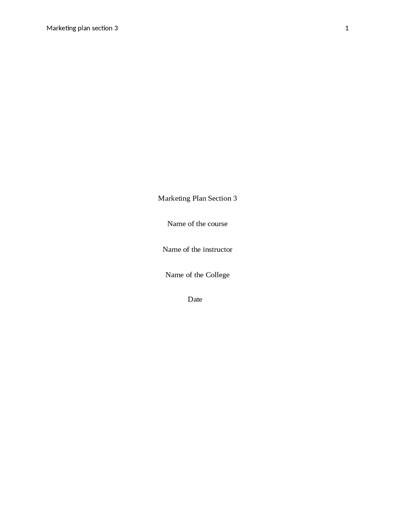 Marketing plan and research - Docsity