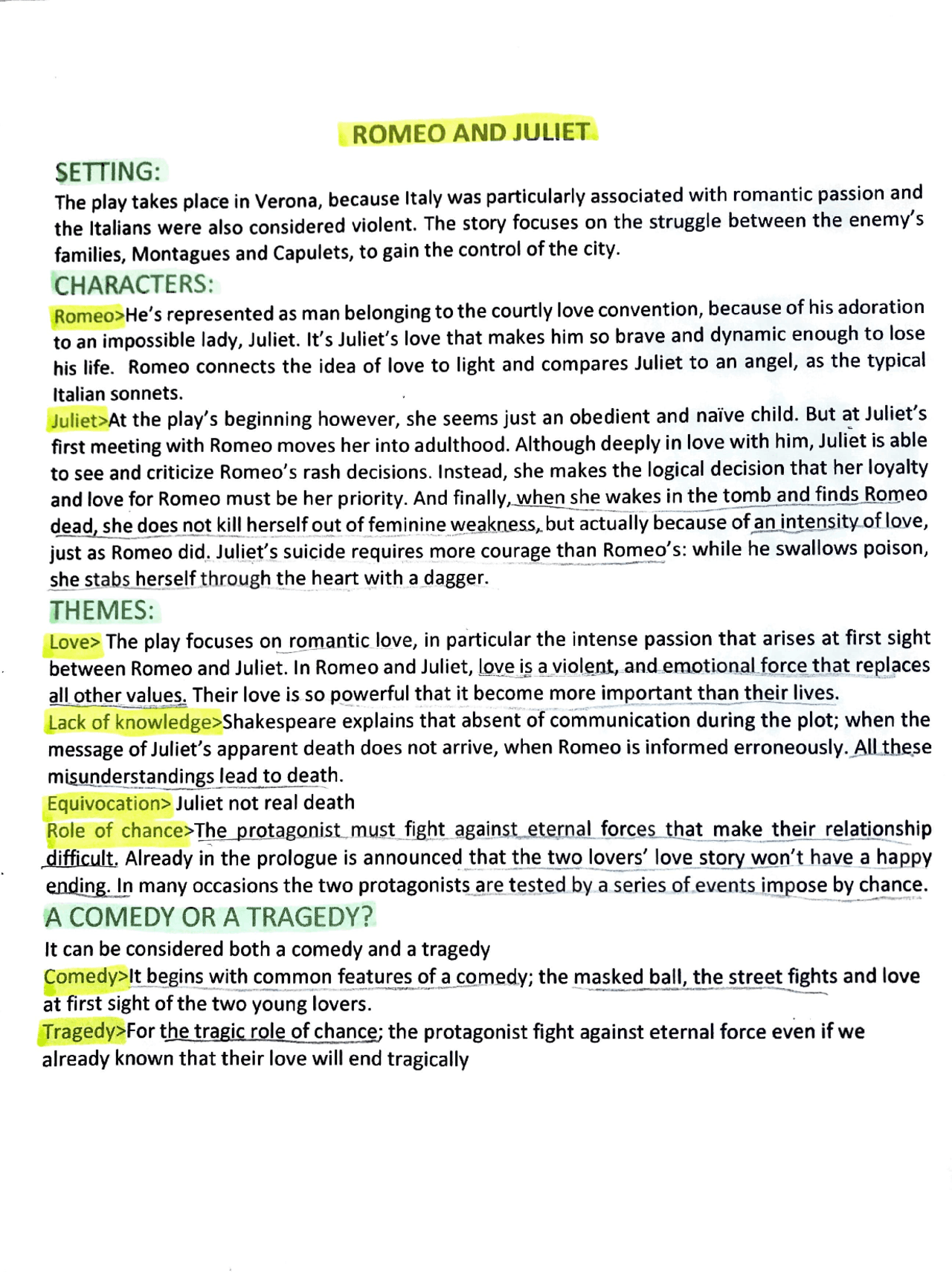 Romeo and Juliet by Shakespeare - Docsity