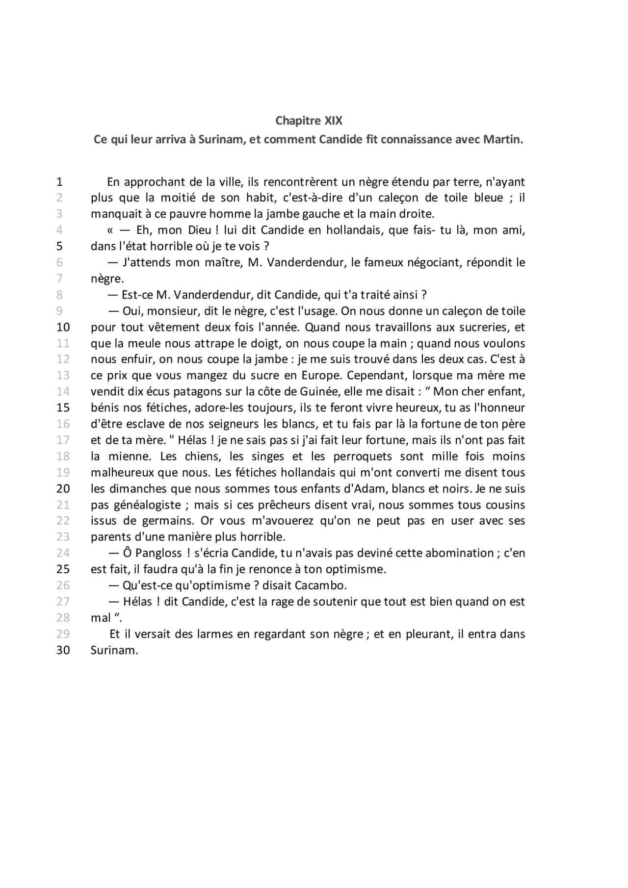Candide Chapitre Testo Docsity