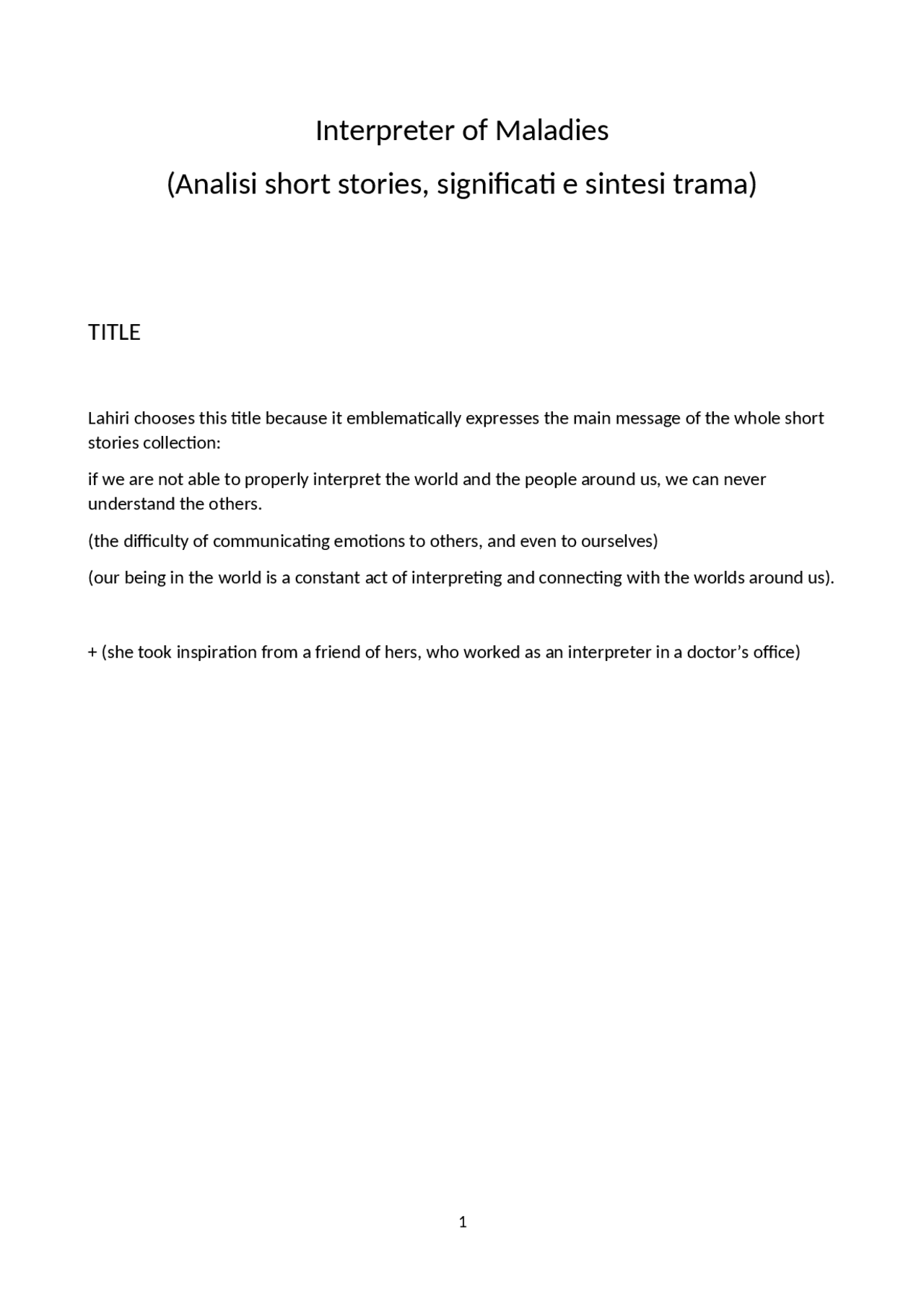 Jhumpa Lahiri - Interpreter of Maladies (Analisi short-stories e ...