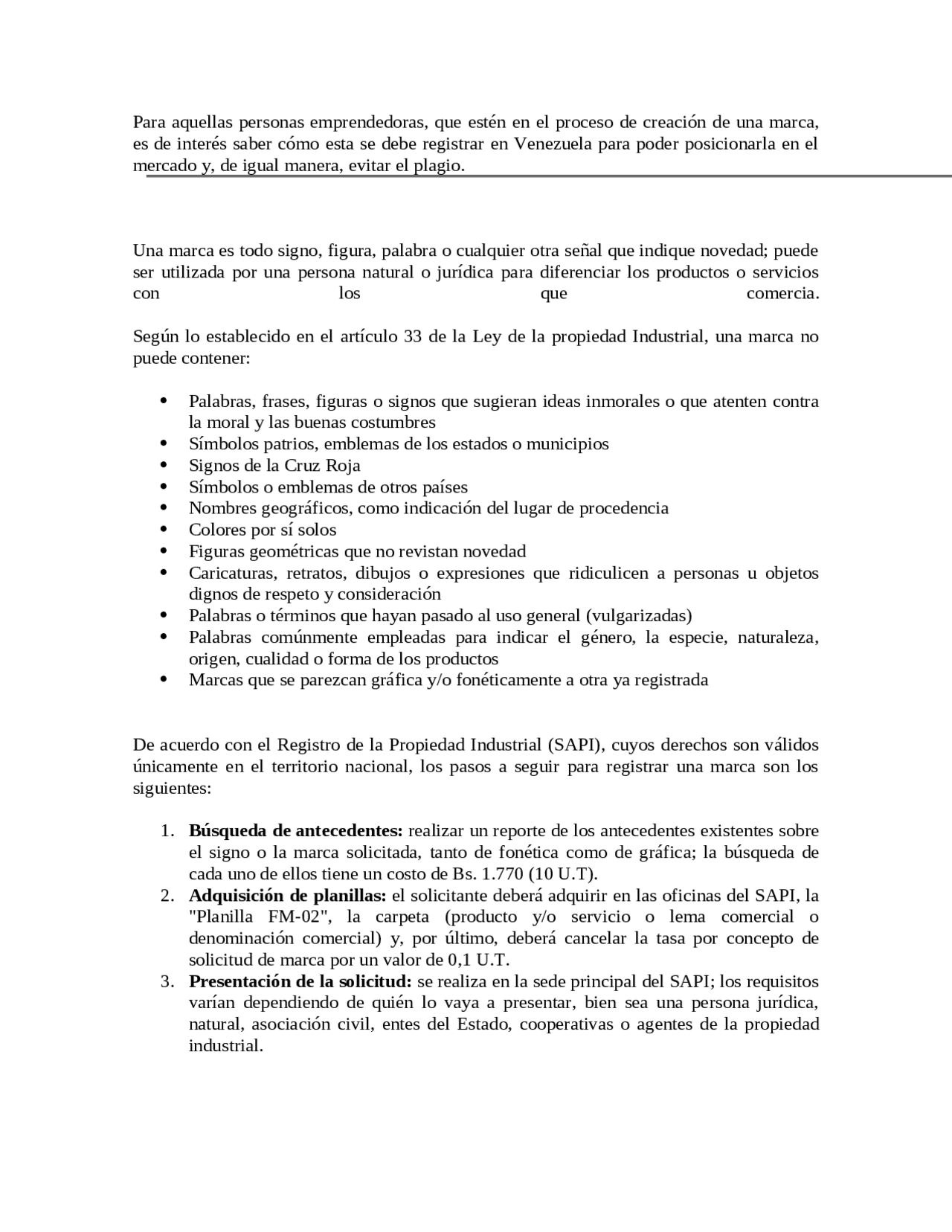 PASOS PARA REGISTRAR UNA MARCA COMERCIAL - Docsity