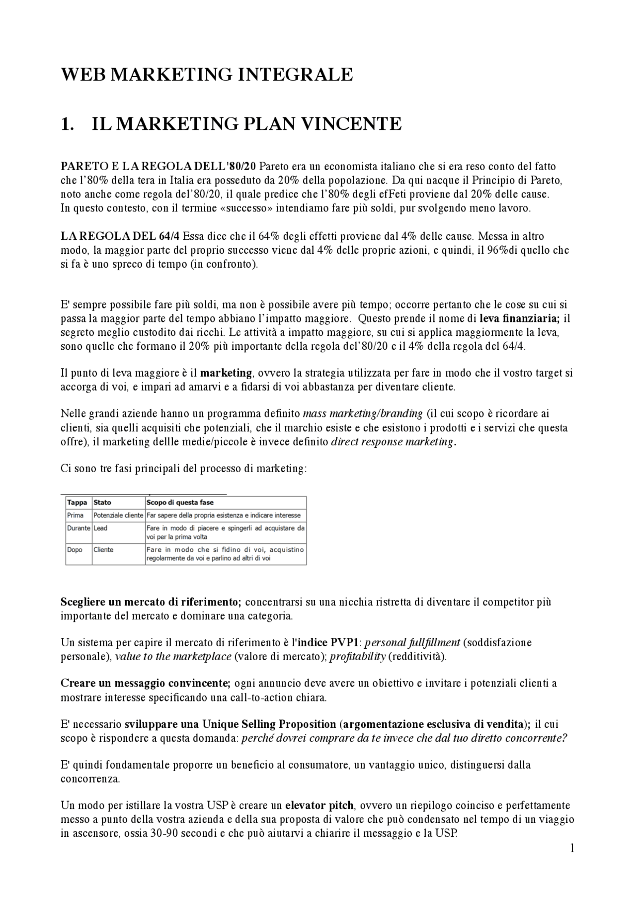 Web Marketing Riassunto Integrato Docsity