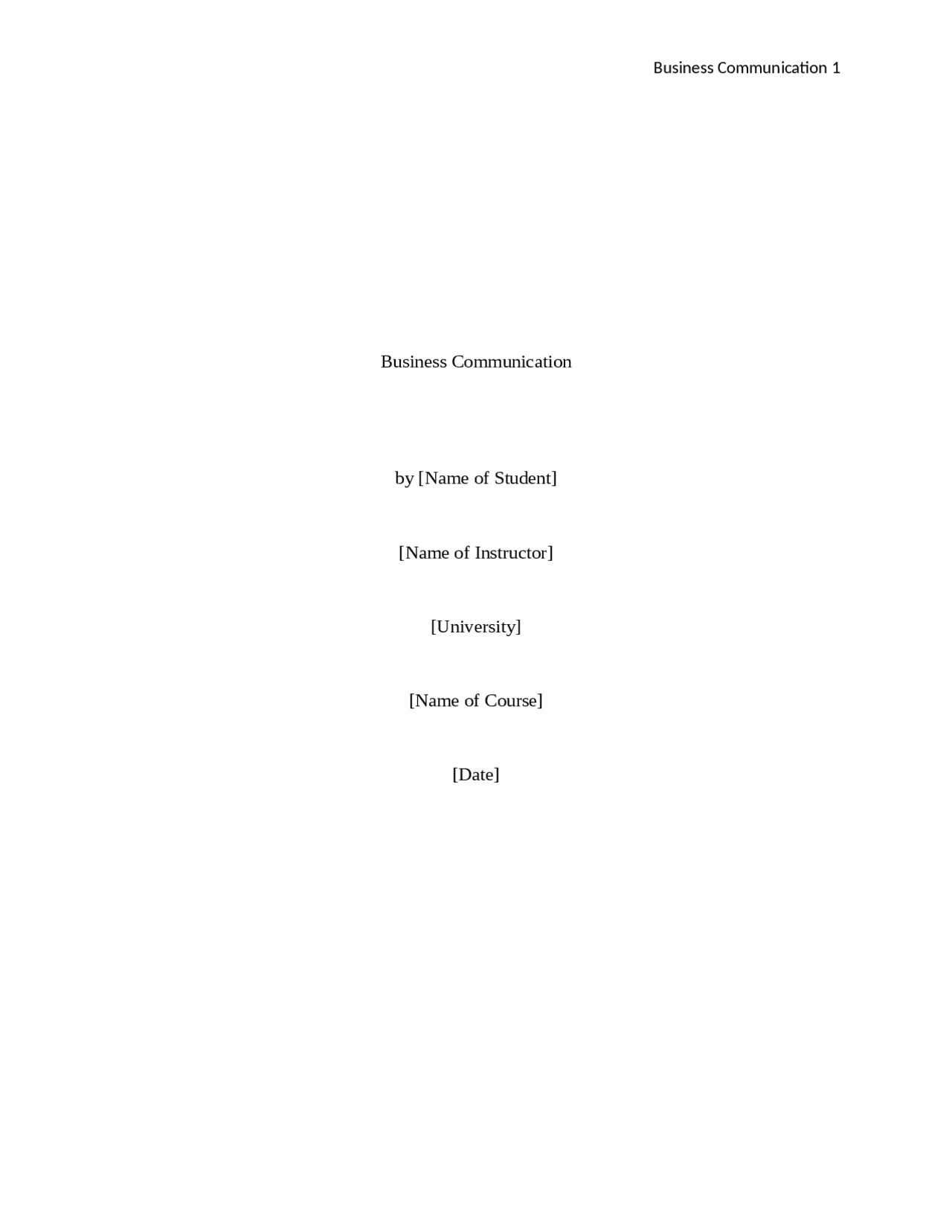 Business Communication Docsity