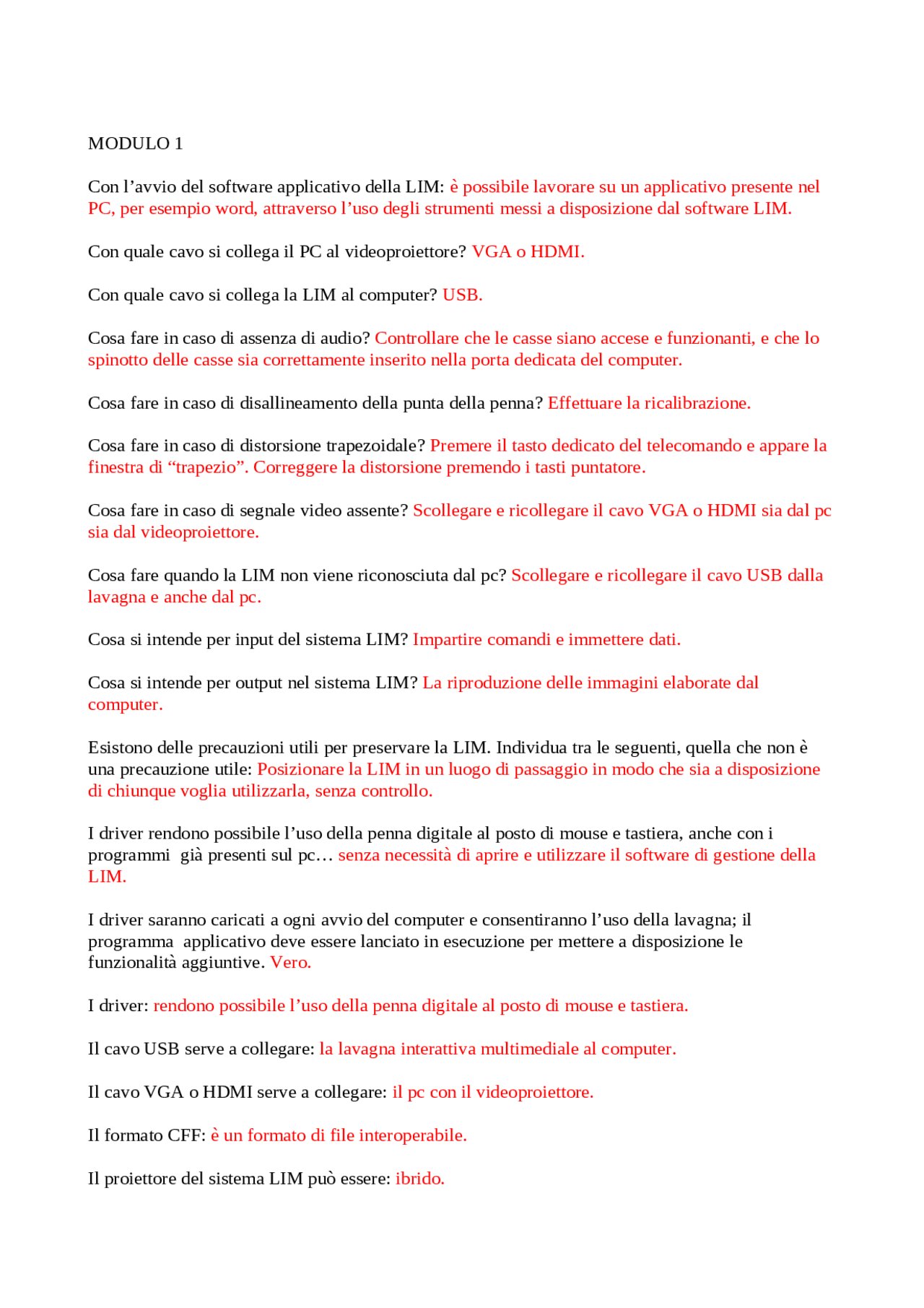 Lim eipass 1° 2° 3° 4° modulo - Docsity