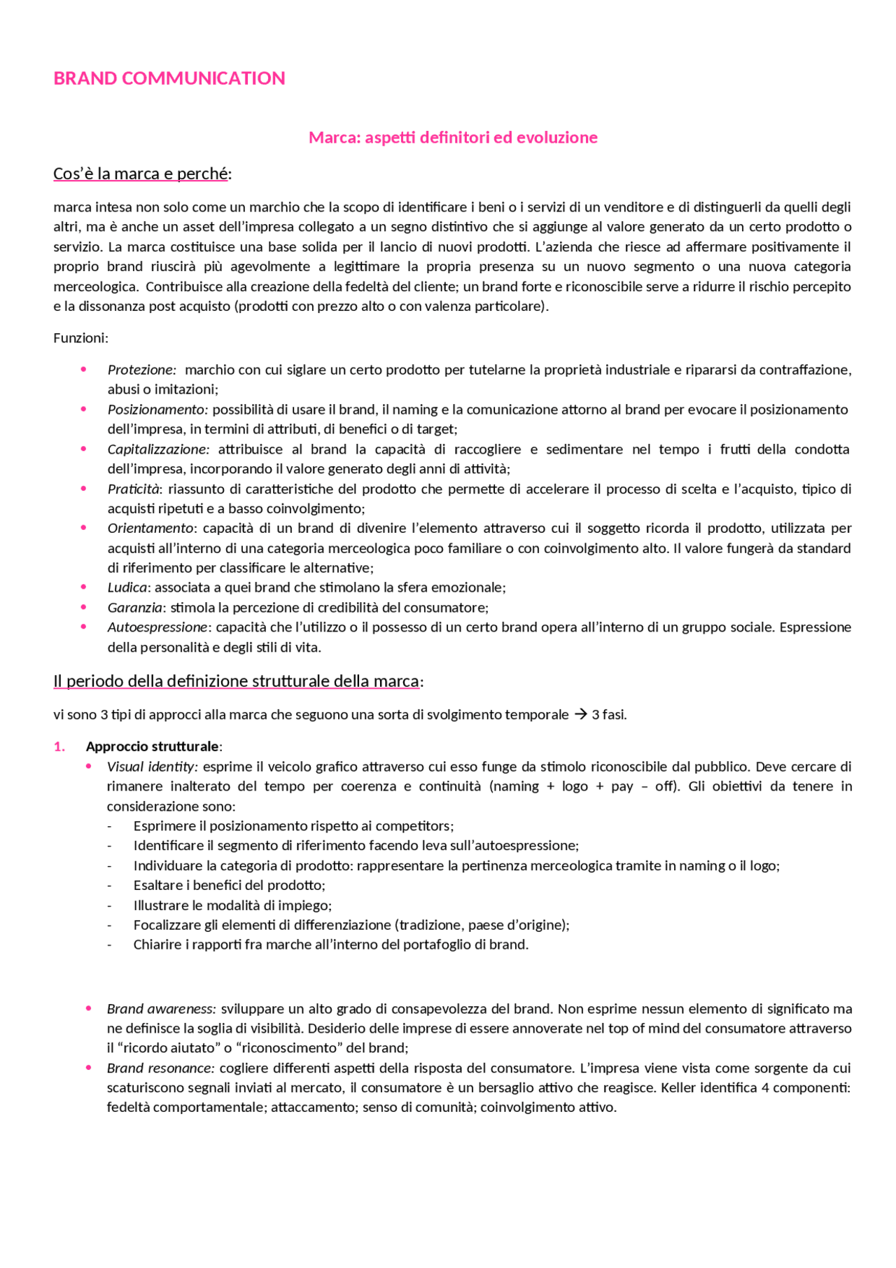 Brand Communication Riassunto Docsity