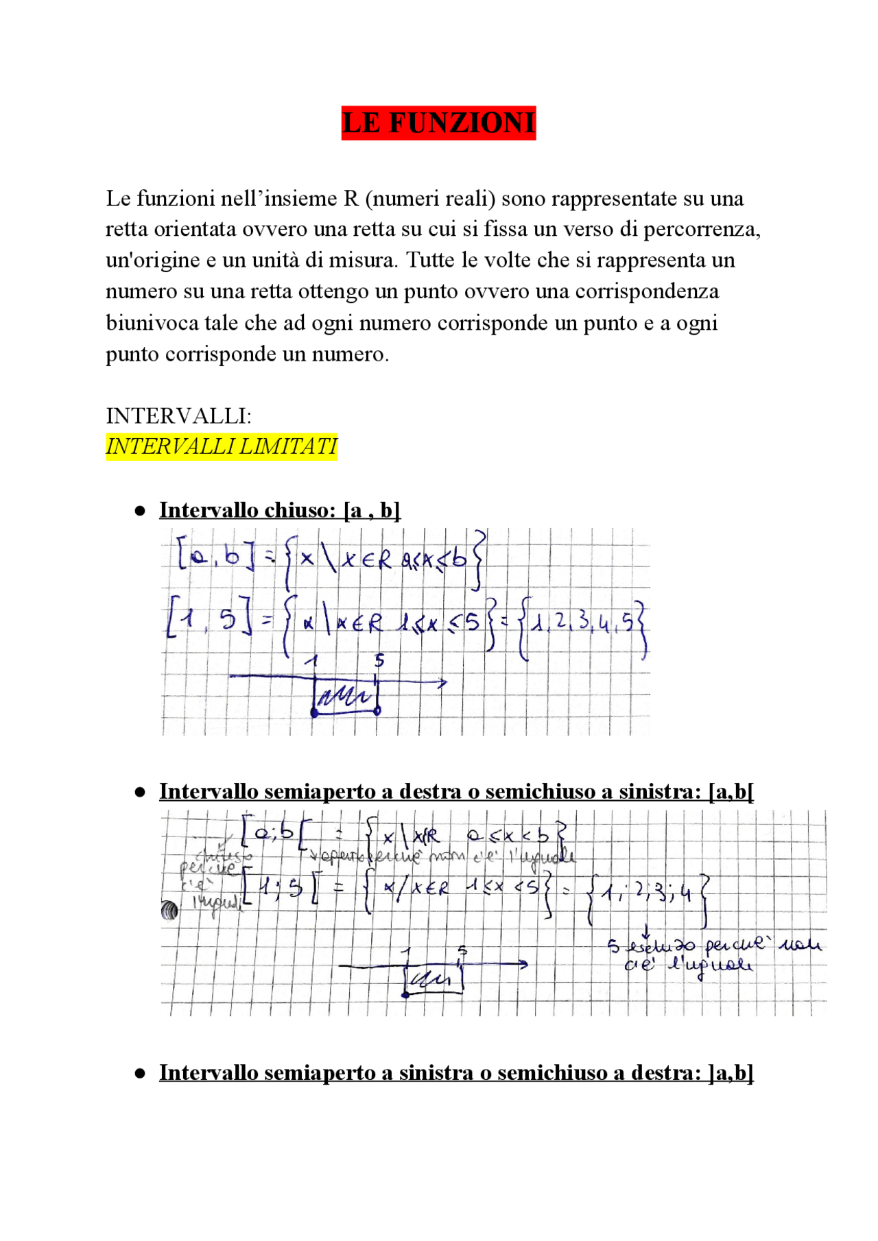 Le Funzioni Matematica Docsity