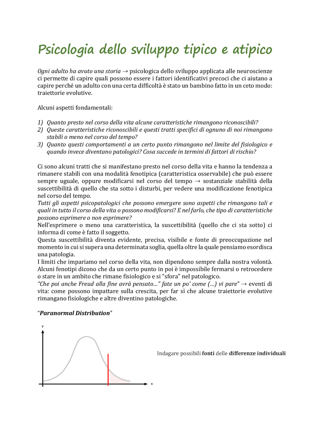 Appunti Psicologia Dello Sviluppo Tipico A Atipico Docsity
