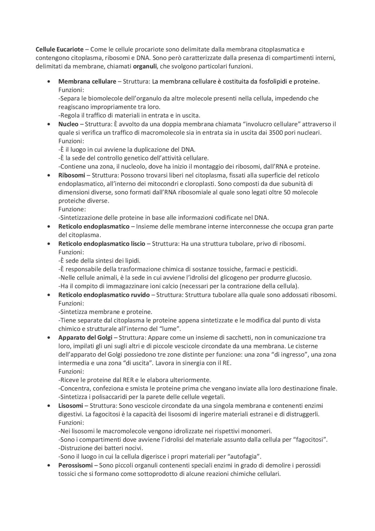 Cellula Procariota Tutti Gli Organuli Docsity