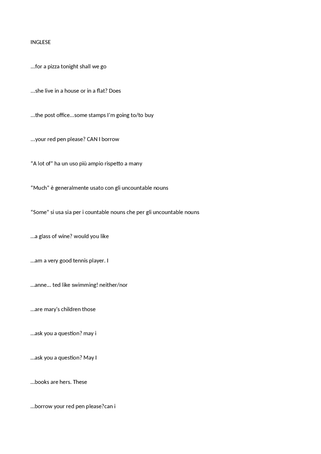 Prove Desame Lingua Inglese Mercatorum Docsity