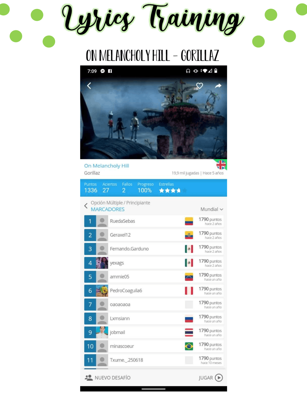 Lyrics training una aplicación que te ayuda en inglés y que puedes ...