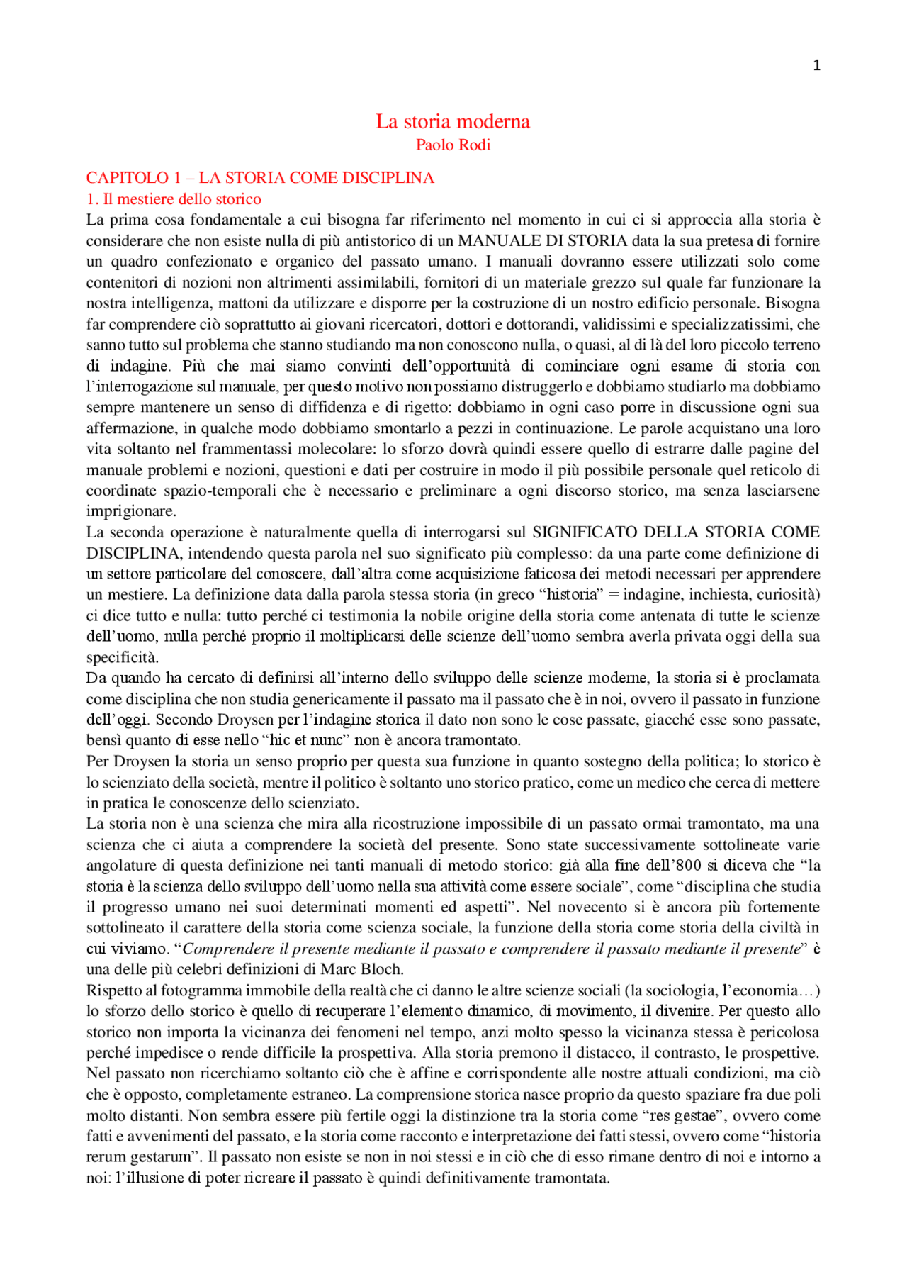 Storia Moderna Riassunto Docsity