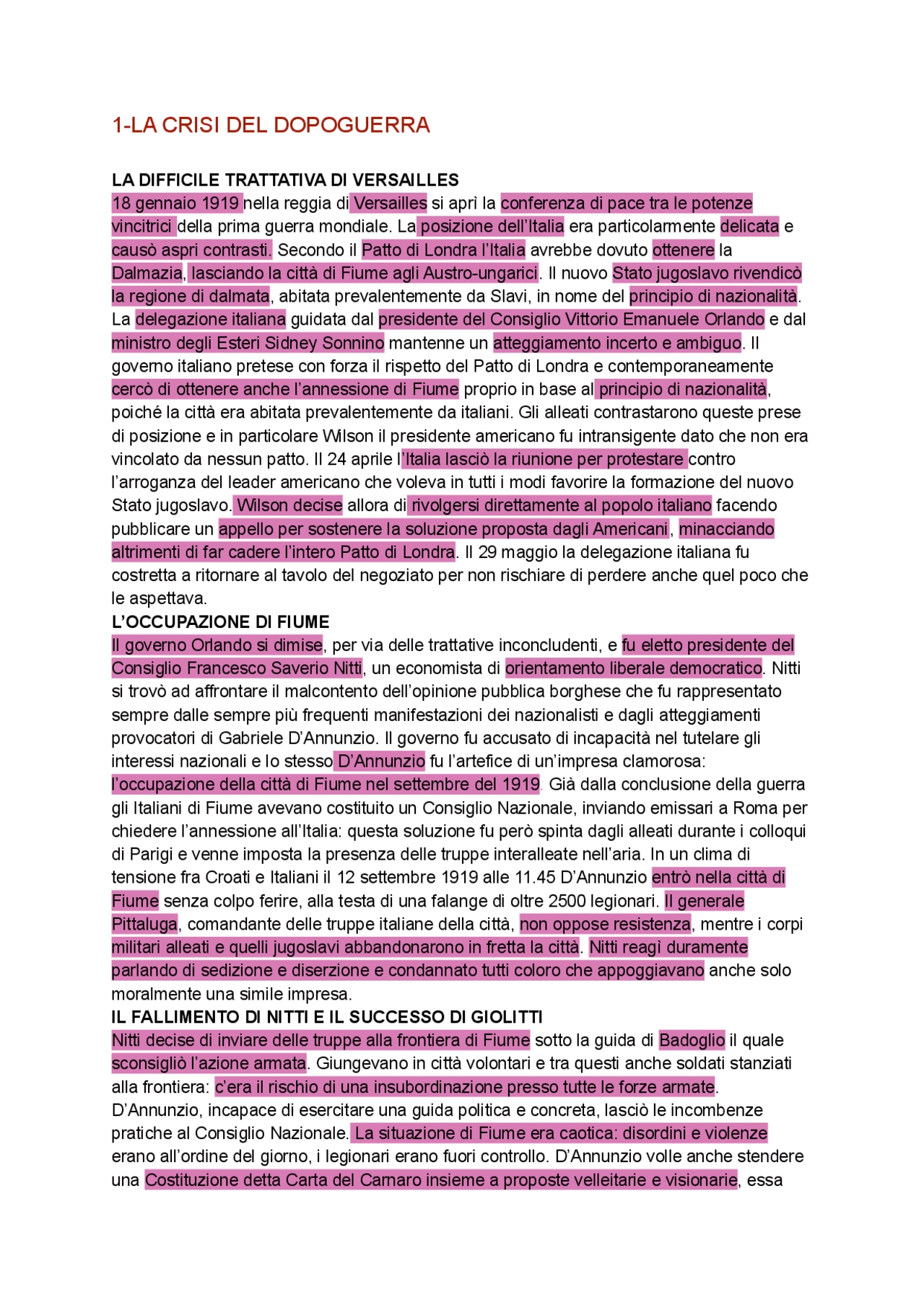 Crisi Del Dopoguerra Fascismo Docsity