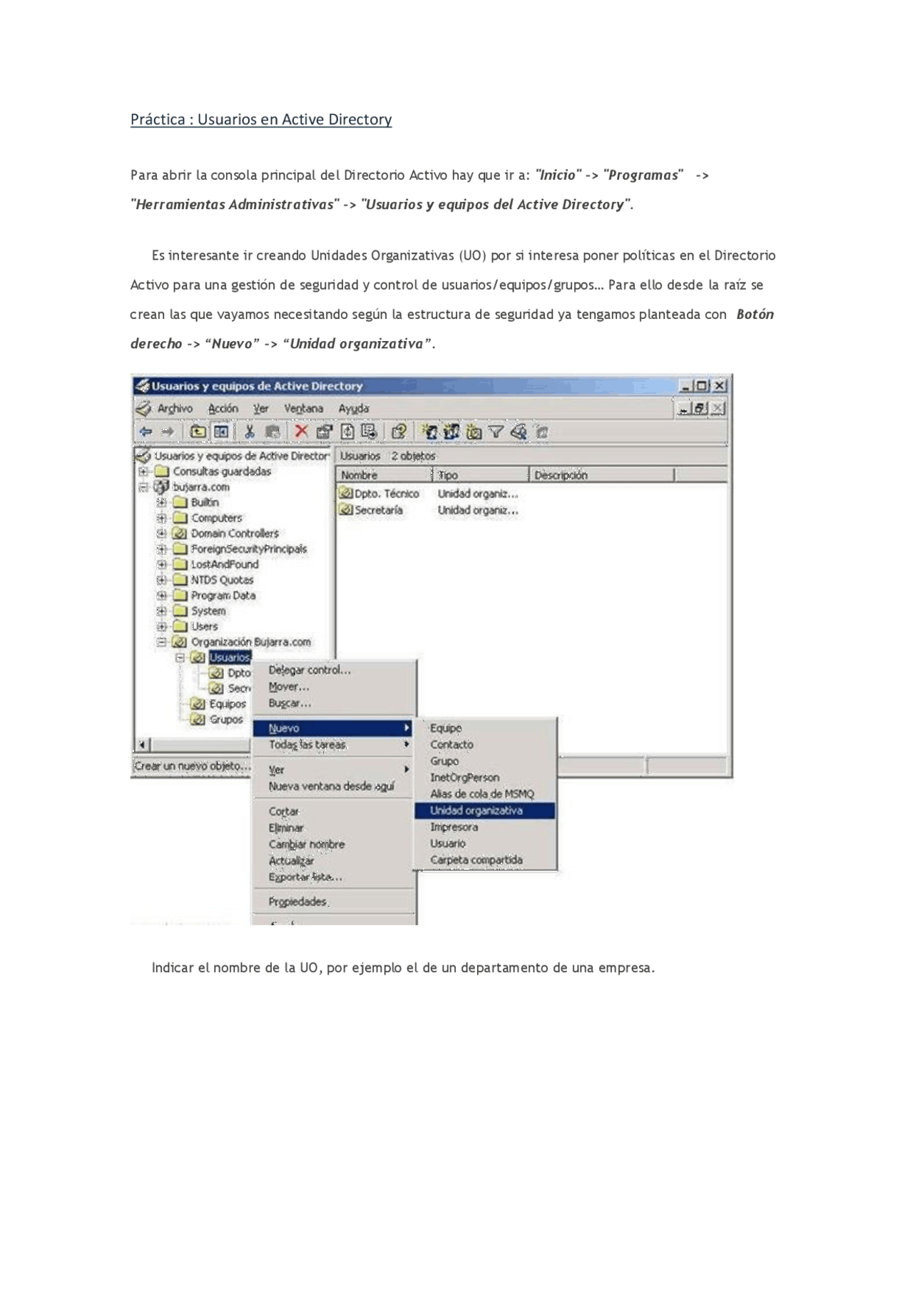 Usuarios De Ad En Windows Server 2003 Docsity