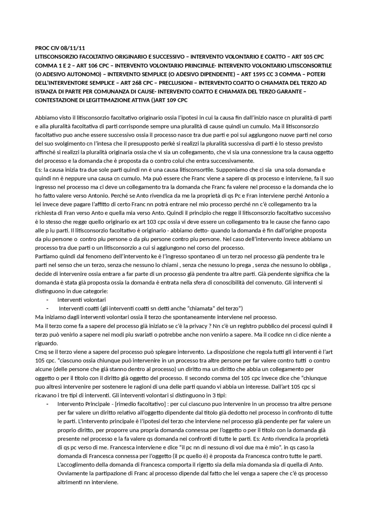 Le tipologie di intervento del terzo all'interno del processo civile ...