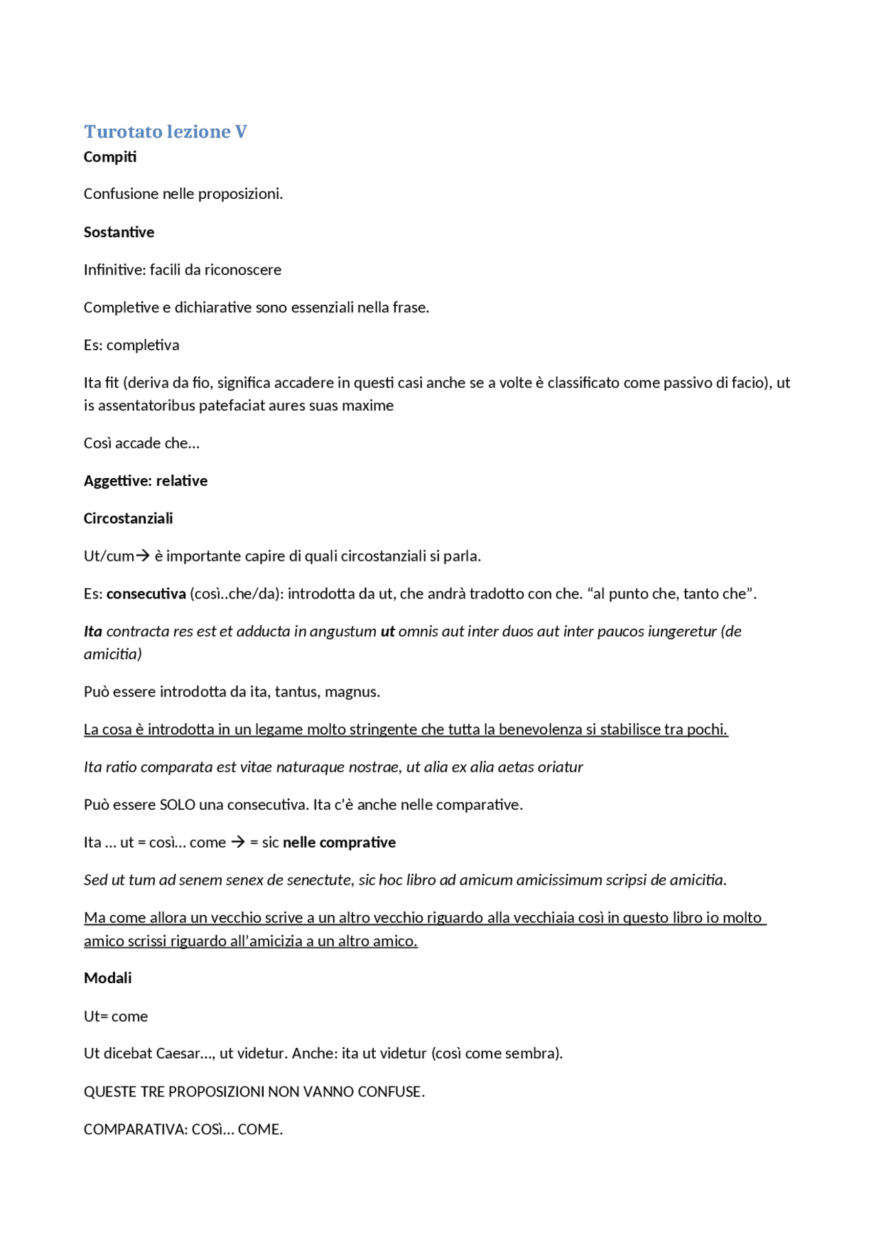Appunti Base Grammatica Latina Parte V Docsity