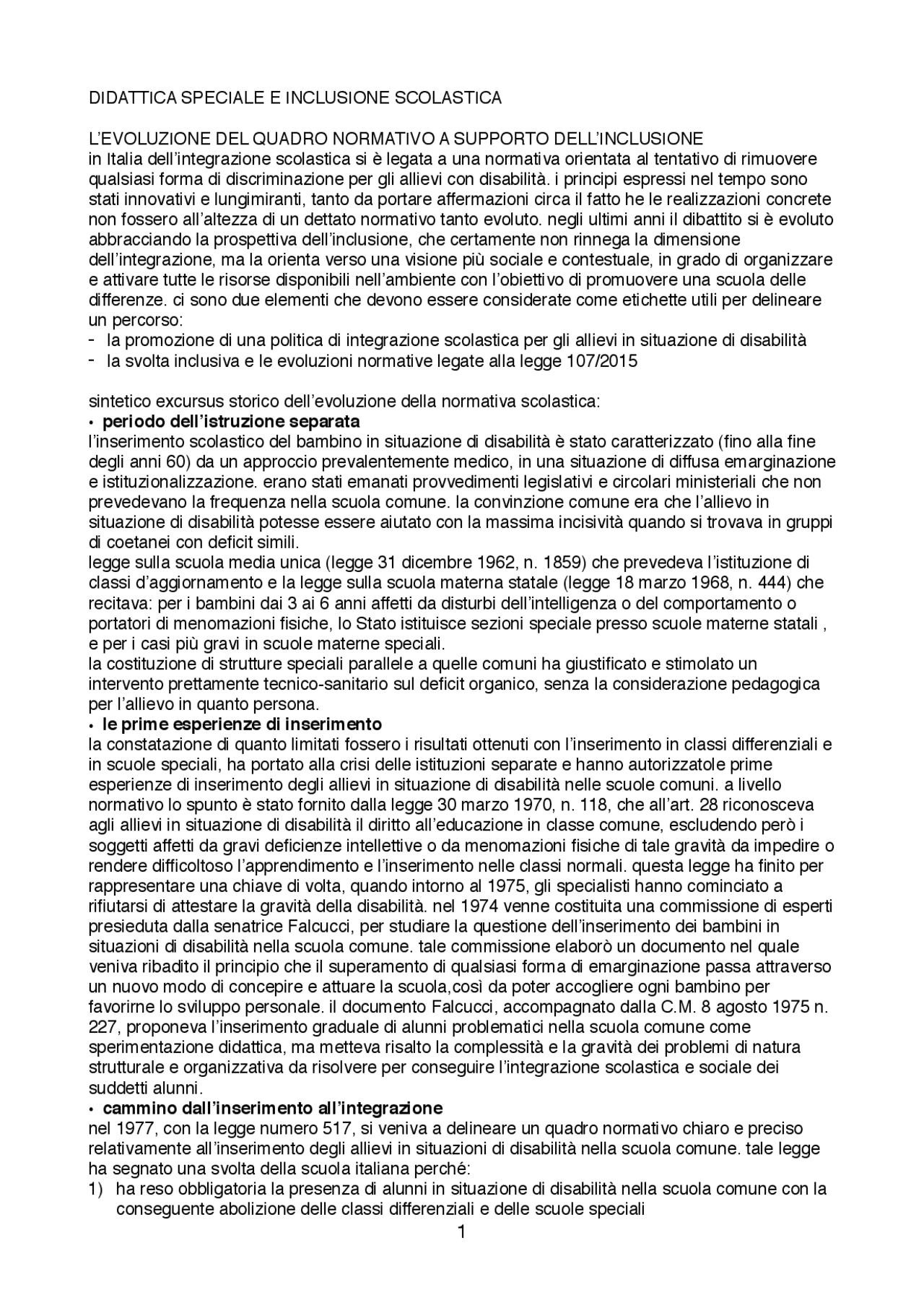 Didattica Speciale E Inclusione Scolastica Docsity