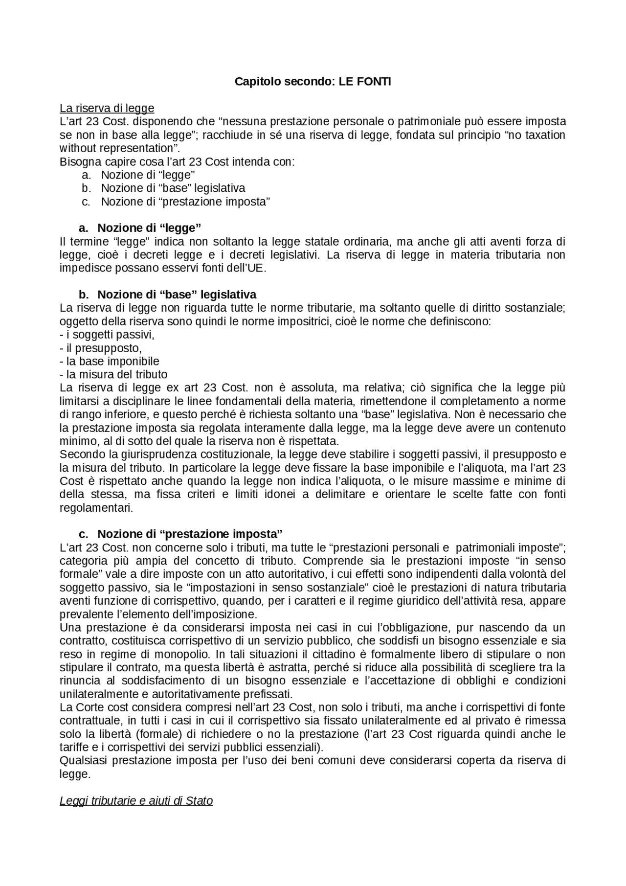 2° Capitolo Compendio Di Diritto Tributario Docsity