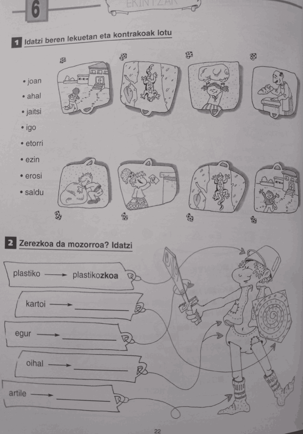 Repaso Euskera 4 primaria | Ejercicios de Euskera | Docsity