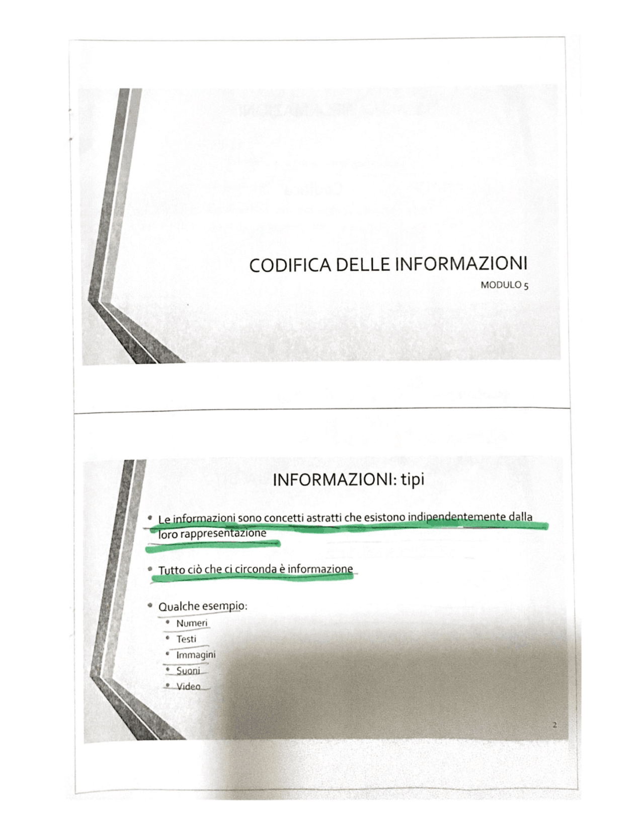 Codifica delle informazioni .pdf. - Docsity