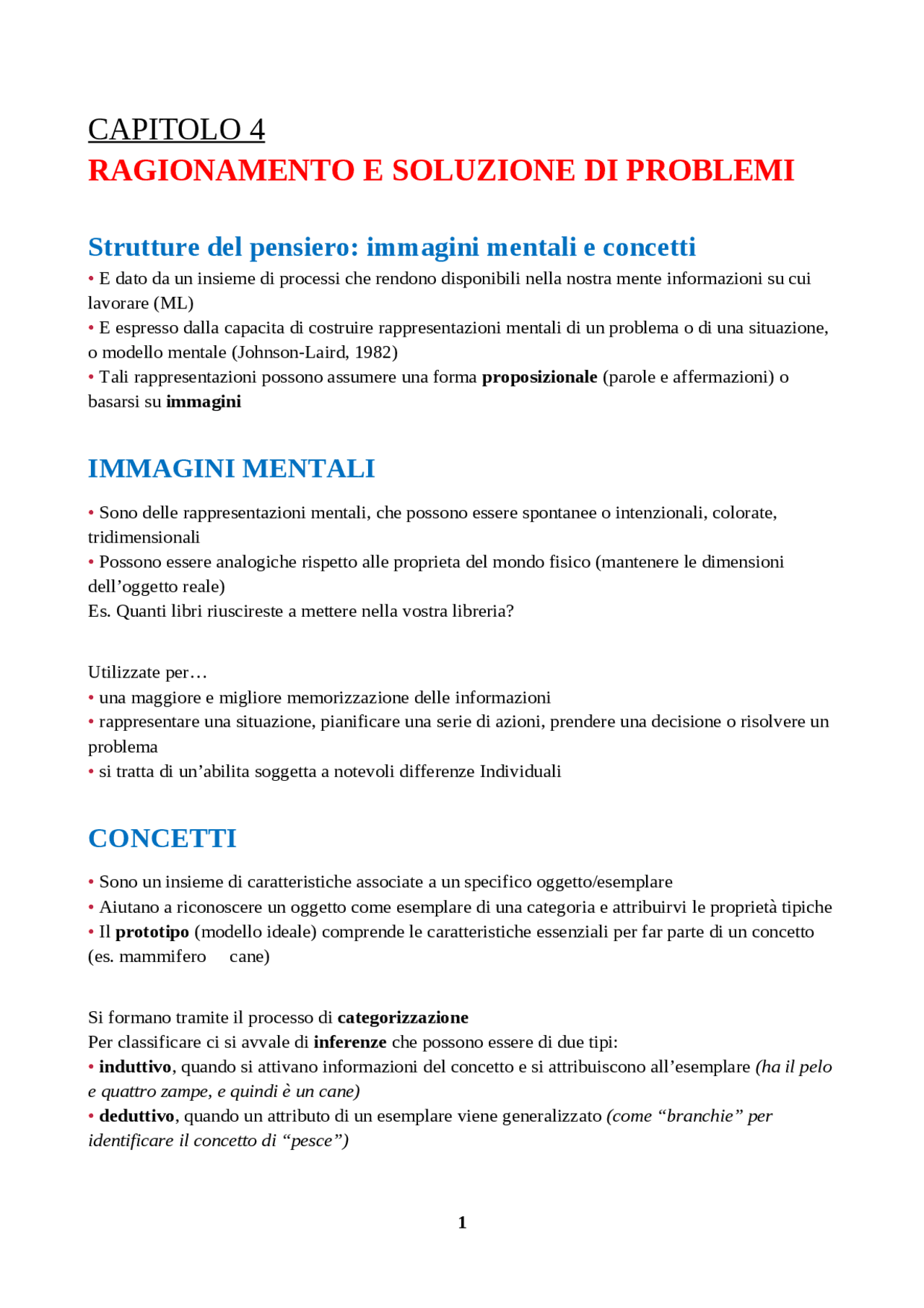 Capitolo 4 Processi Cognitivi Motivazione E Apprendimento Docsity