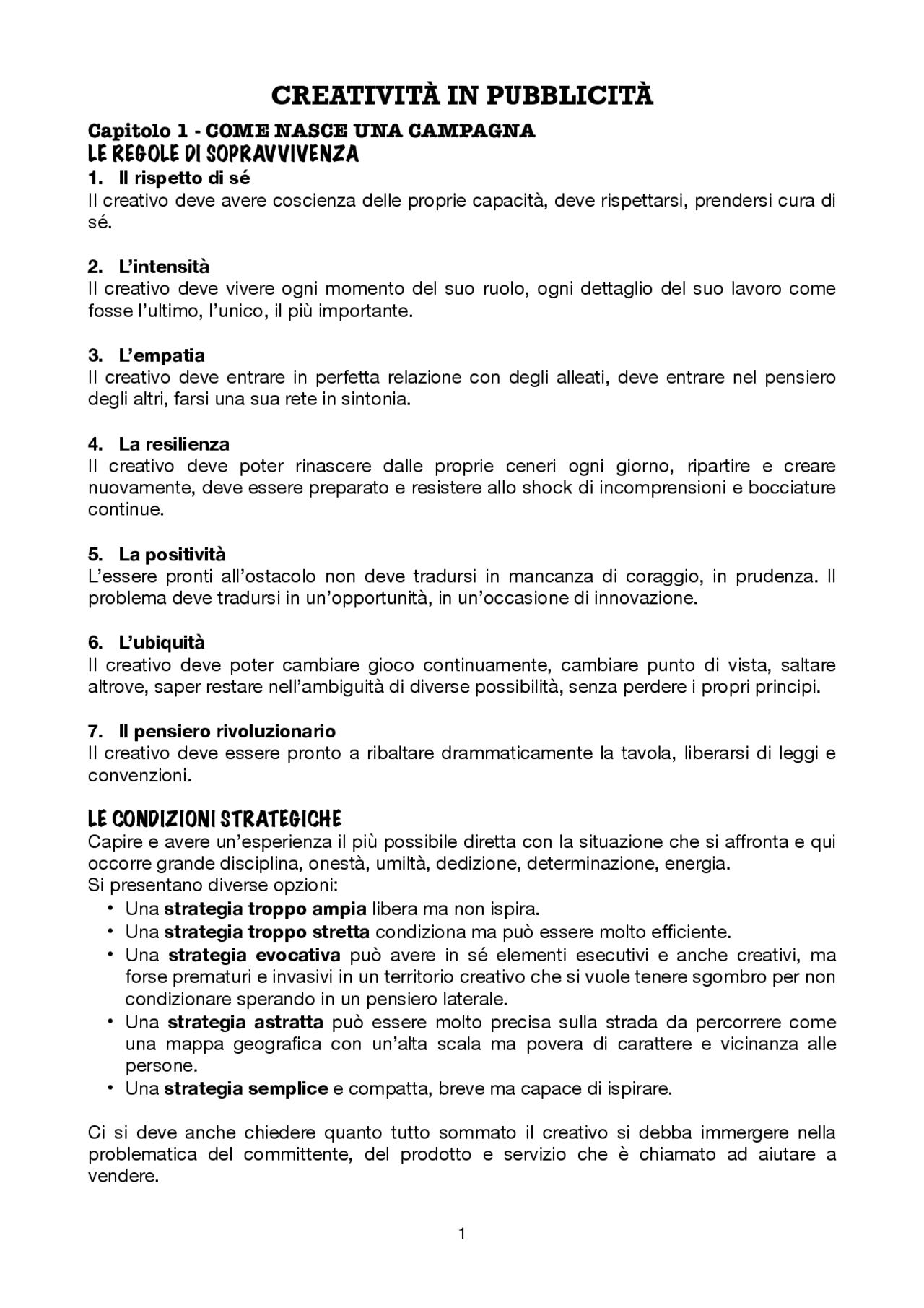 Riassunto Del Libro CreativitÀ In PubblicitÀ Docsity