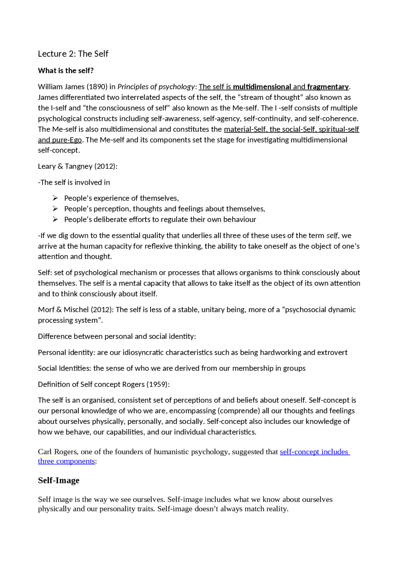 Introduction To Psychology Docsity