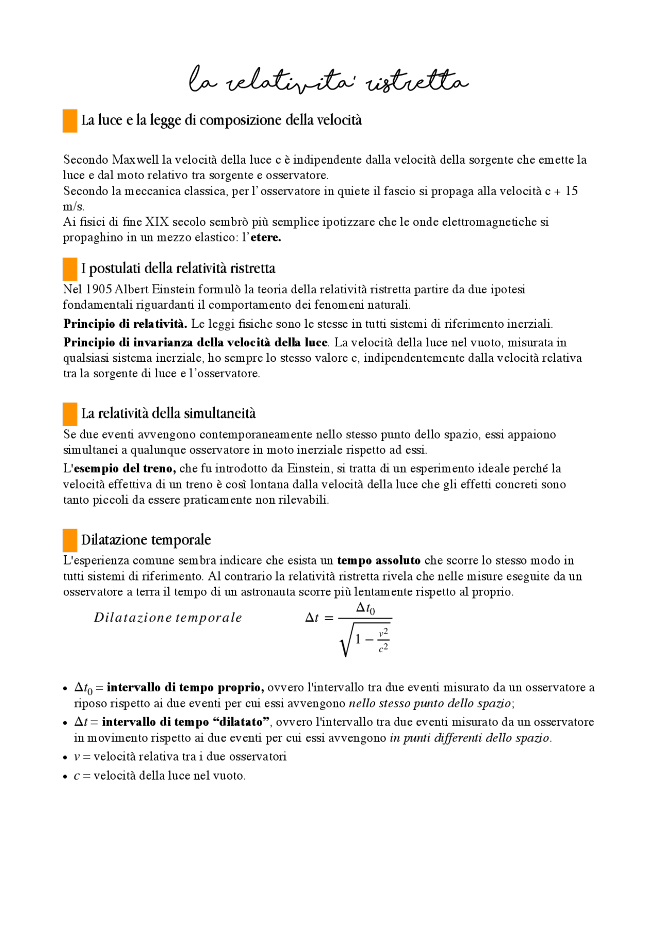 Relatività Ristretta Capitolo 21 I Problemi Della Fisica 3 Docsity