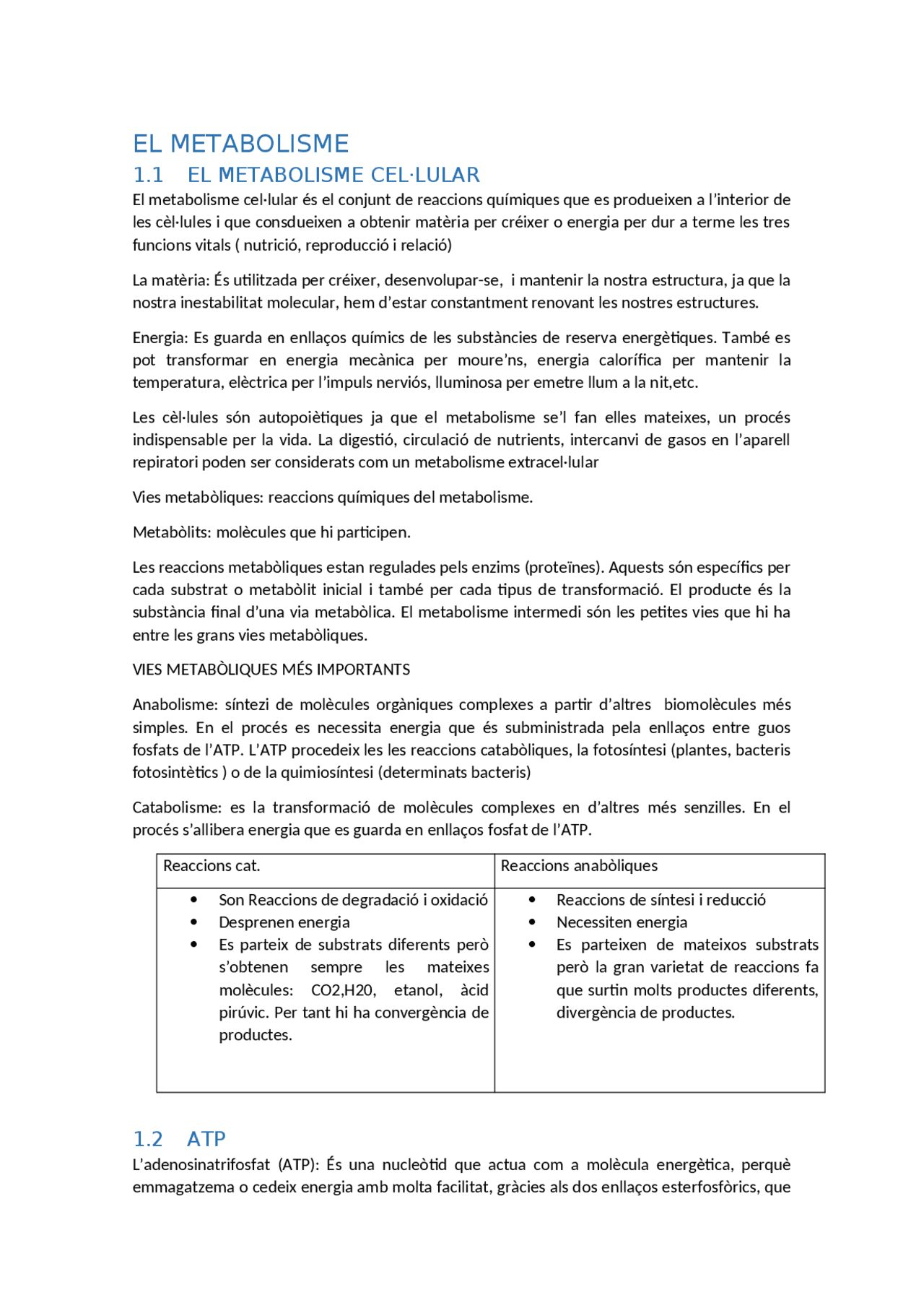 Metabolisme Cel·lular Docsity