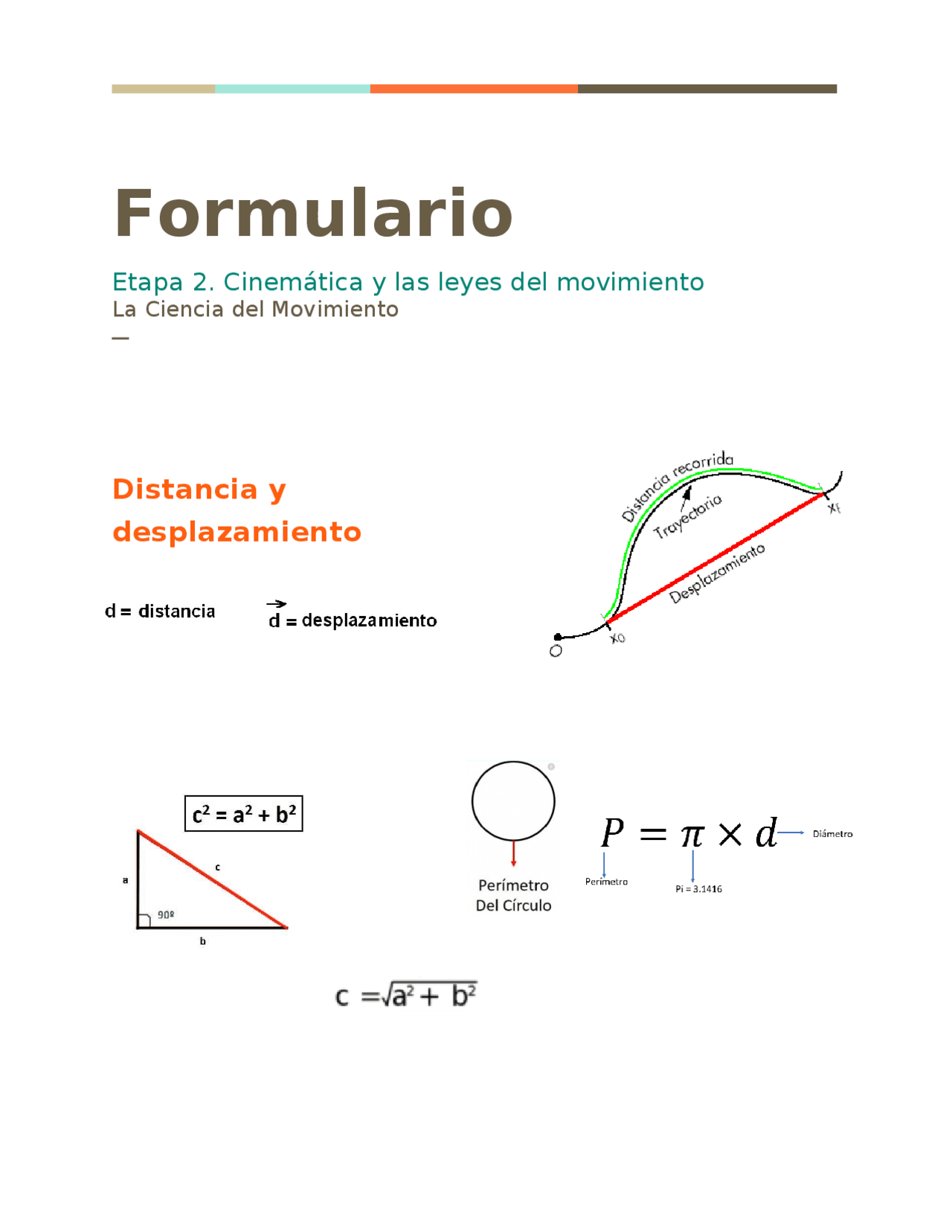 Formulario de Cinemática - Docsity