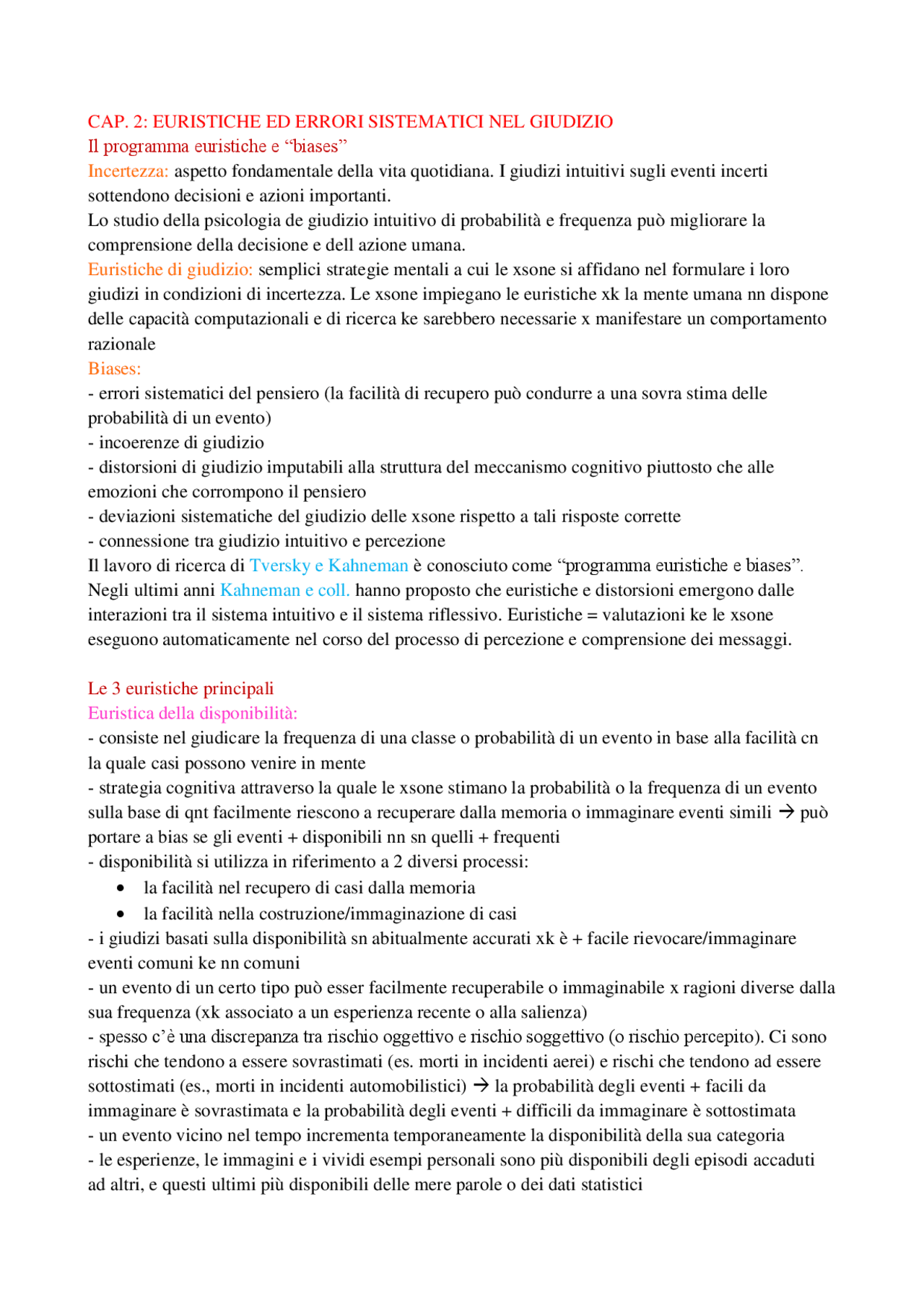 Euristiche Ed Errori Nel Giudizio Docsity