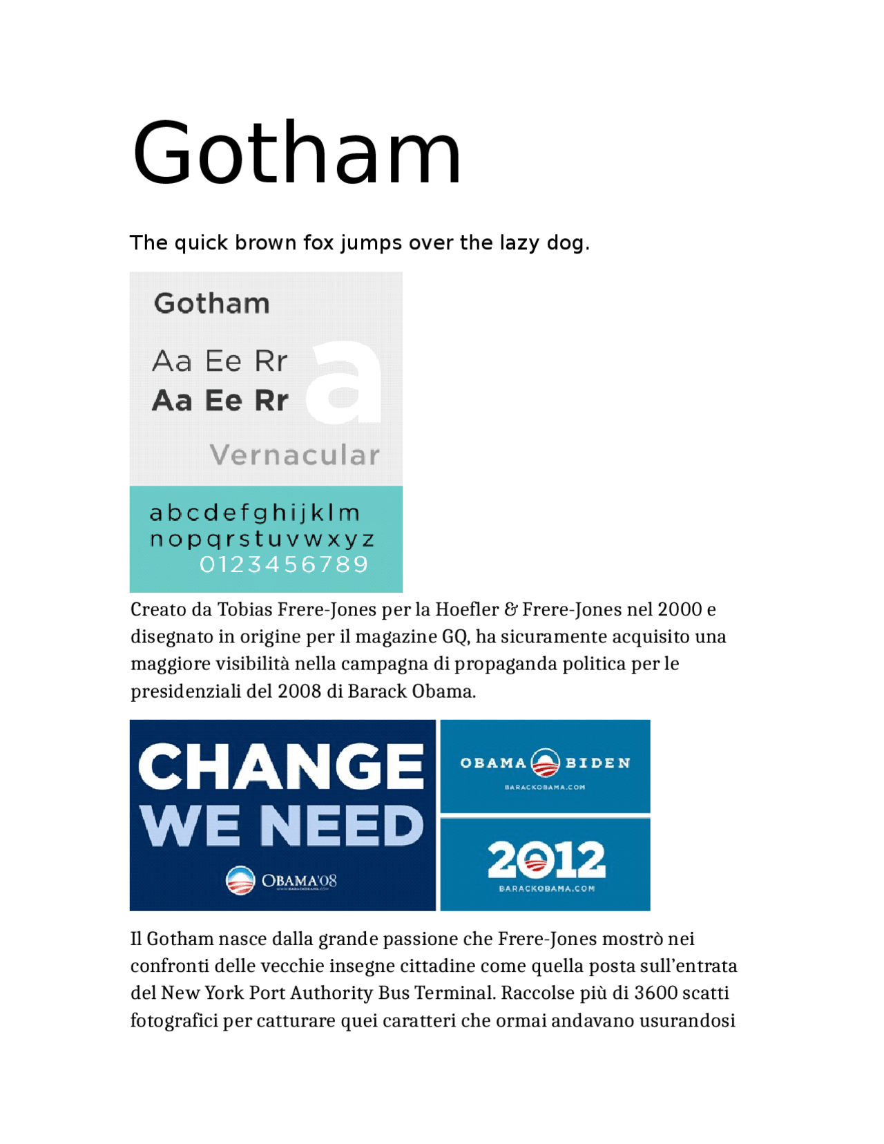 Ricerca Font Gotham - Docsity