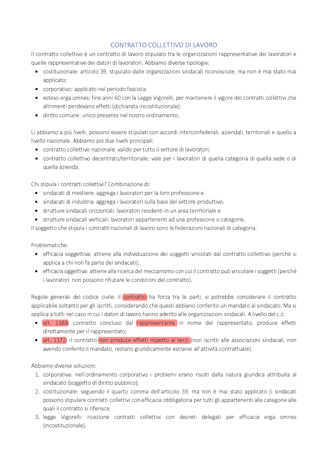 Contratti Collettivi Docsity