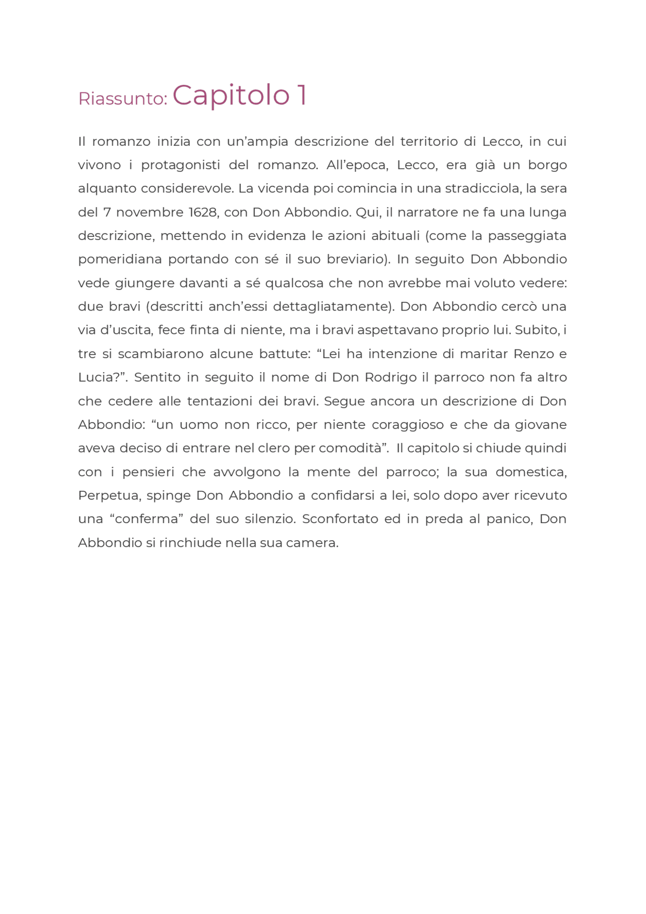 Riassunti Promessi Sposi Docsity