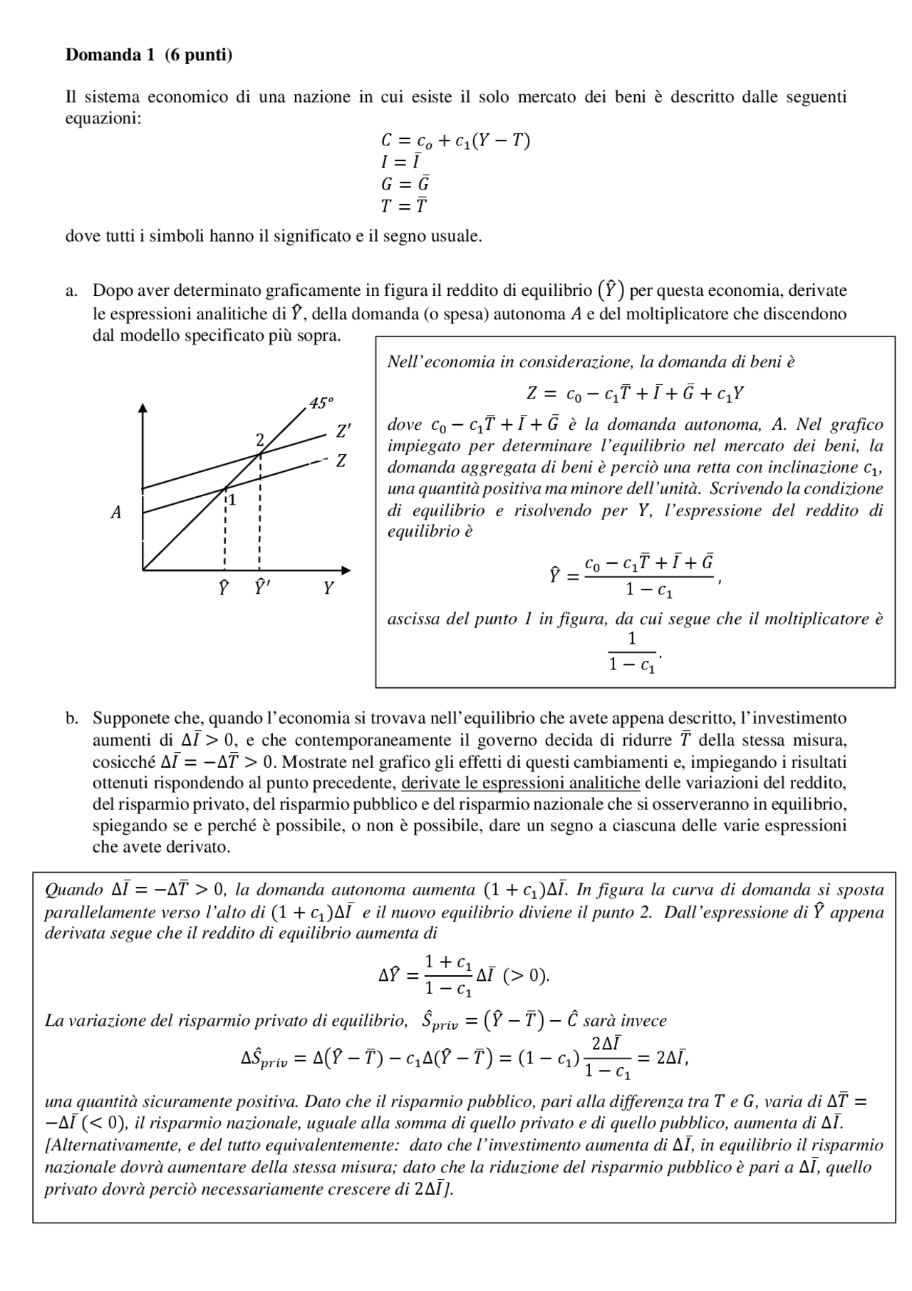 Esame di macroeconomia bocconi - Docsity