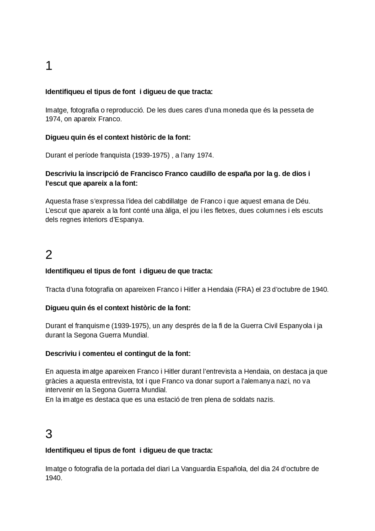 Recull De Preguntes De Selectivitat Del Franquisme Ejercicios De