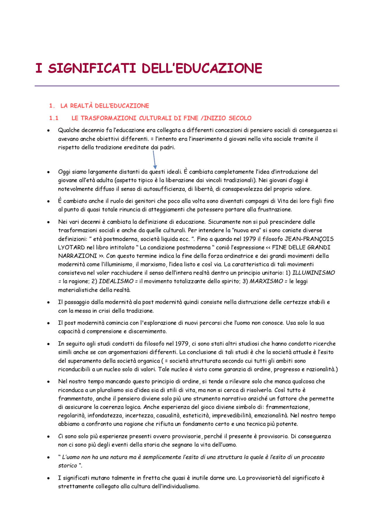 Pedagogia Generale Docsity