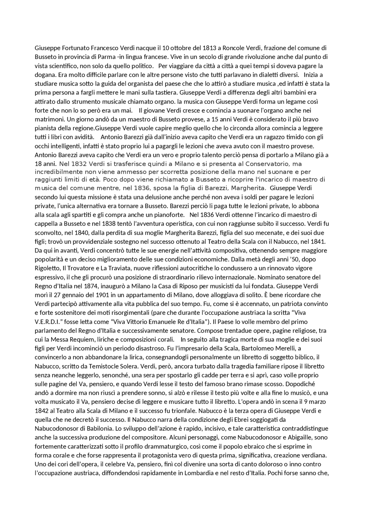 Giuseppe Verdi Appunti Docsity