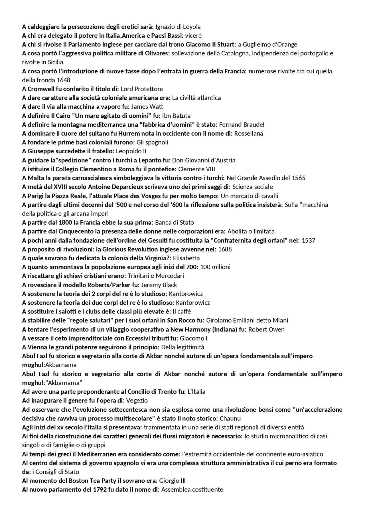 Storia Moderna Università Telematica Pegaso Docsity