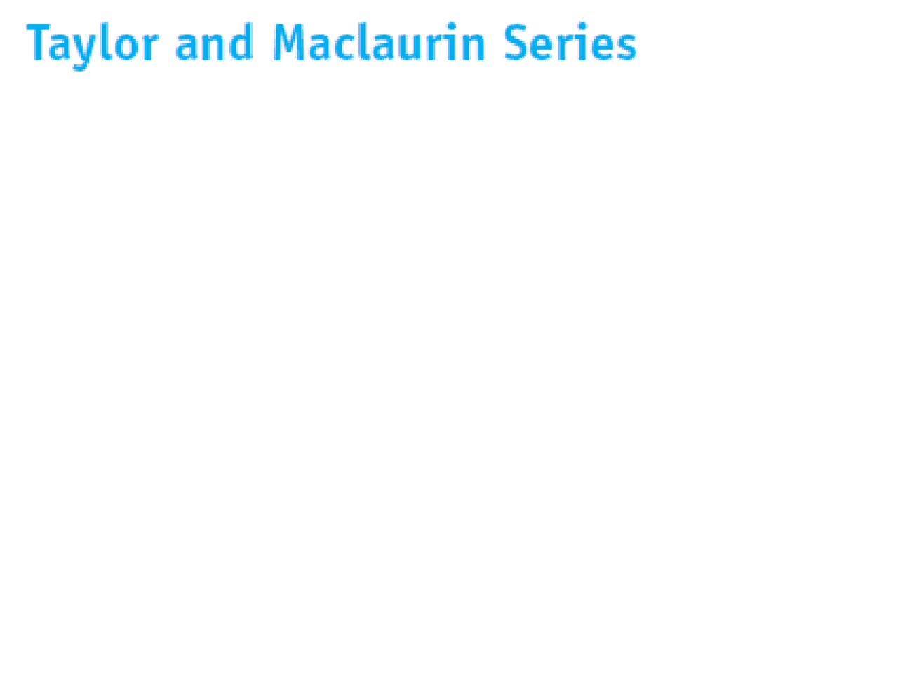 Taylor And Maclaurin Series Docsity